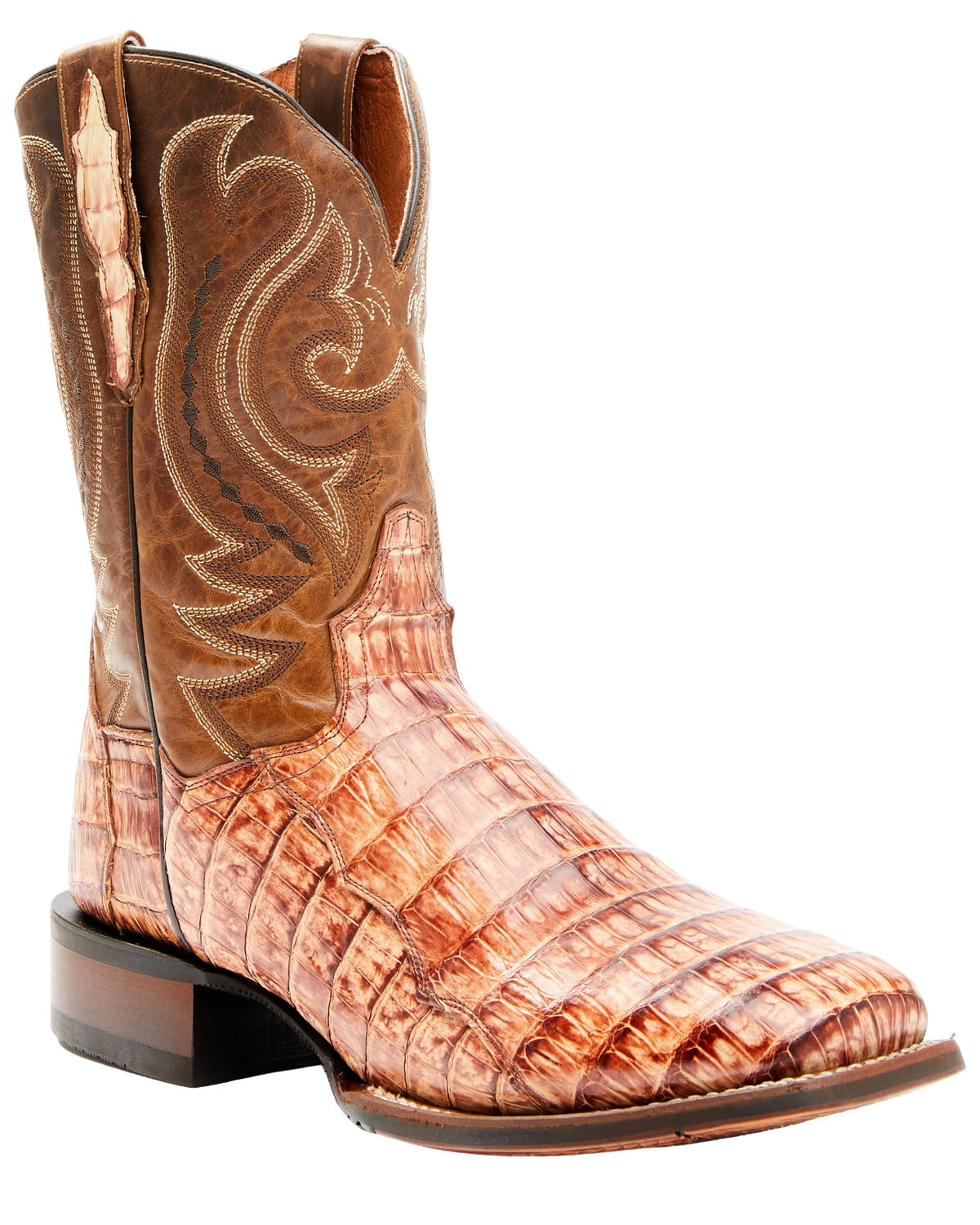 Dan Post Men's Caiman Belly Western Boot Broad Square Toe Tan 8 D ...
