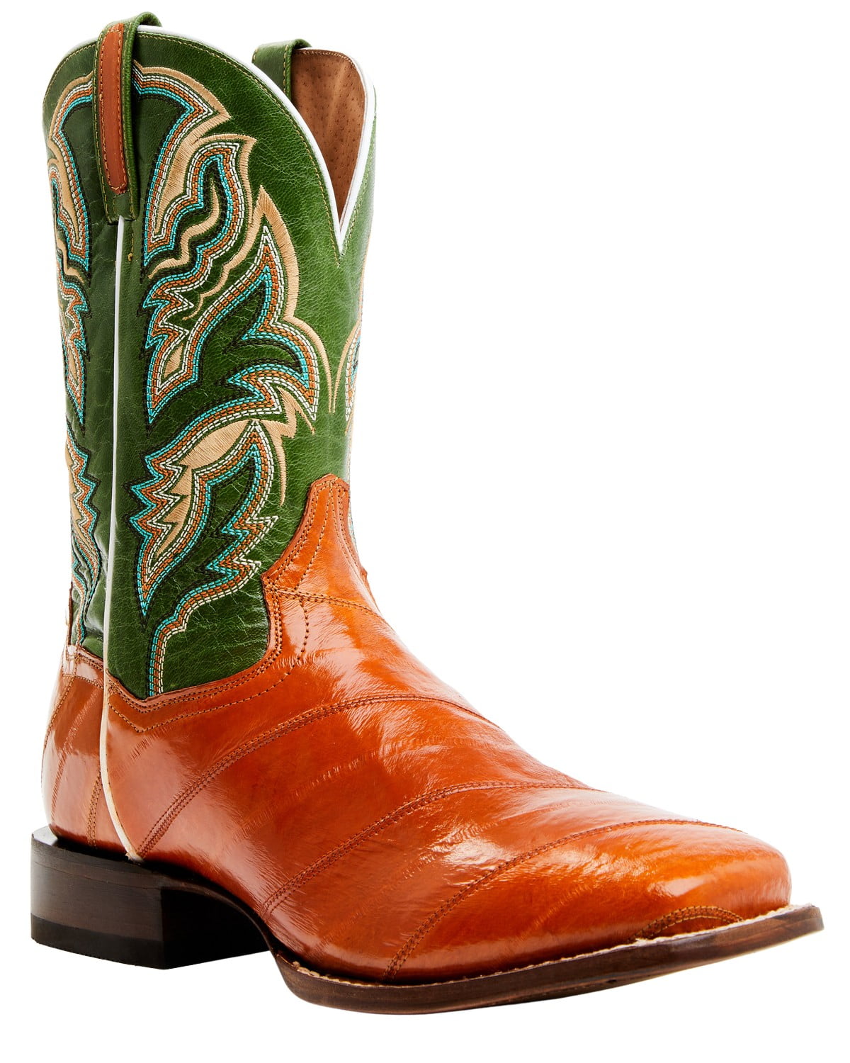 Dan Post Men's Camel Eel Exotic Western Boot Broad Square Toe Multi 10 ...