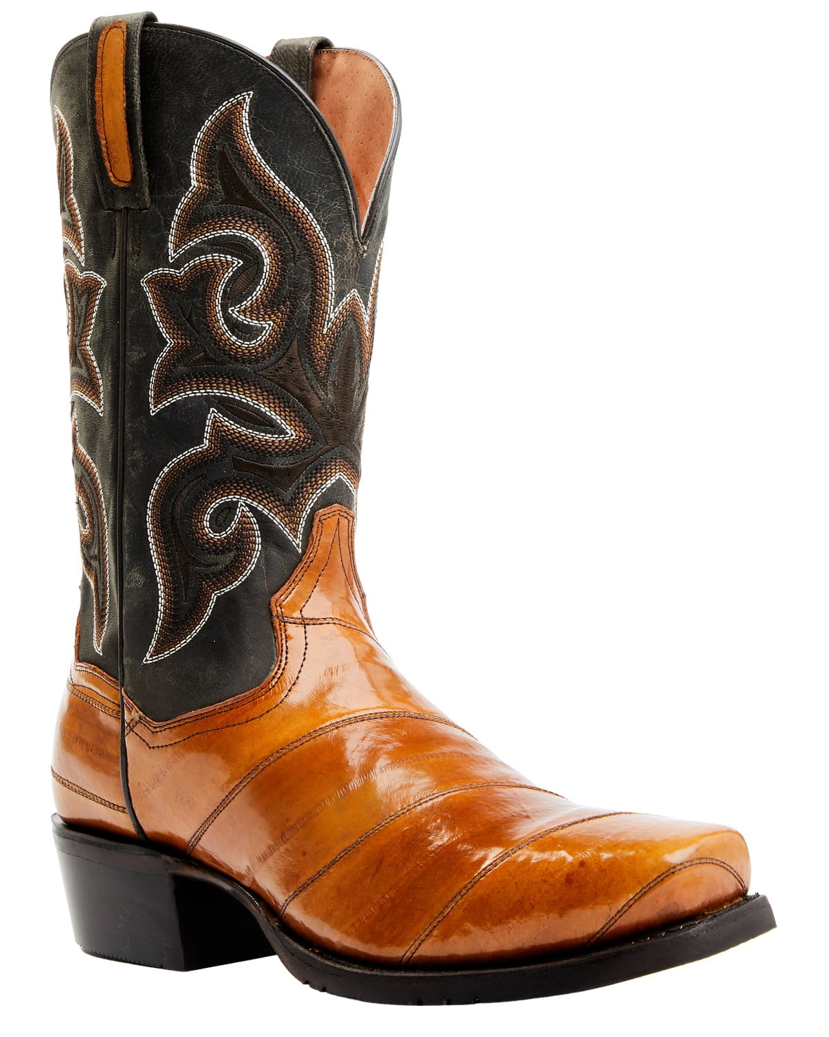 Dan Post Men's Camel Eel Exotic Western Boot Square Toe Brown 10 EE US ...