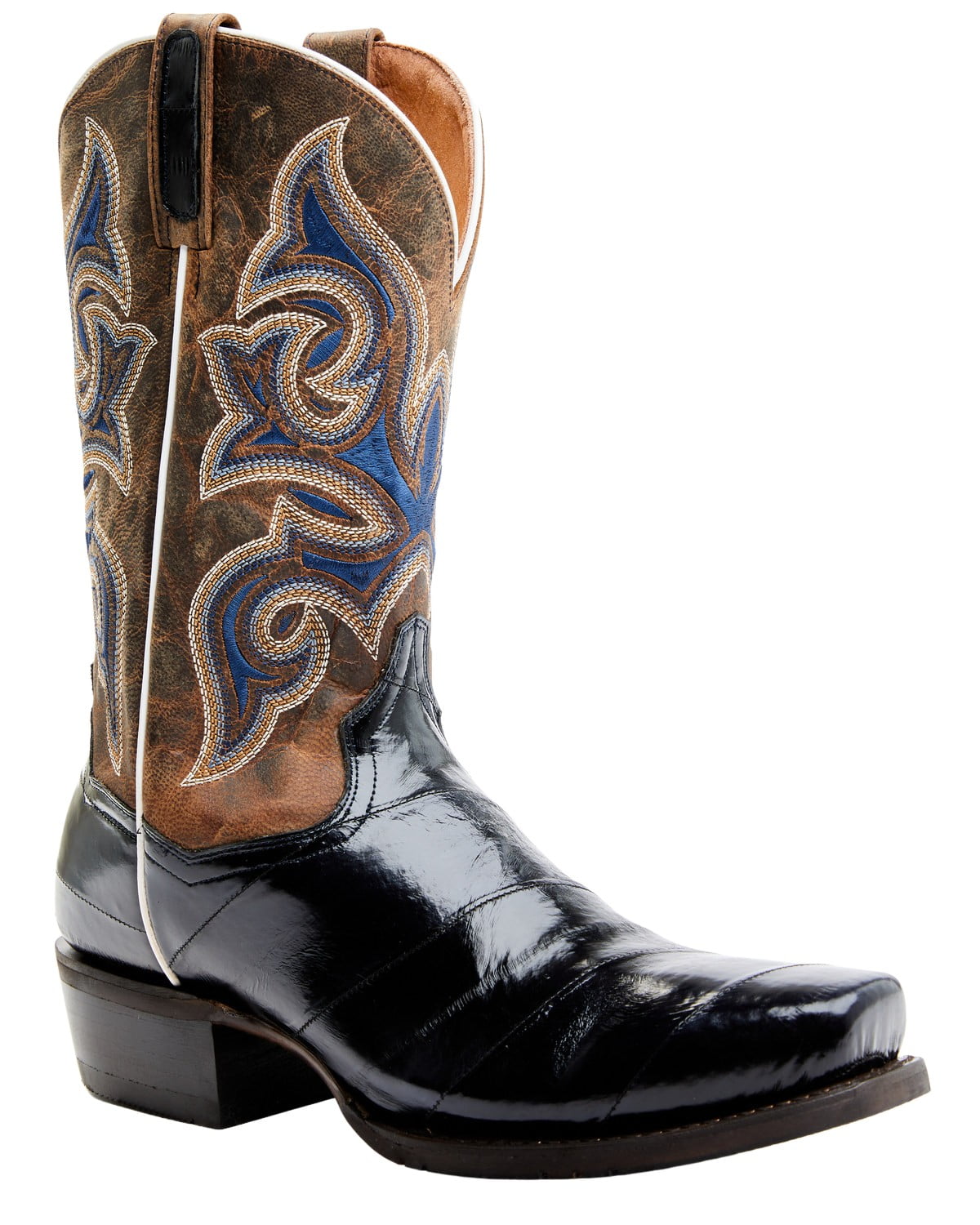 Dan Post Men's Eel Exotic Blue Western Boot Square Toe - DPS700 10 EE ...