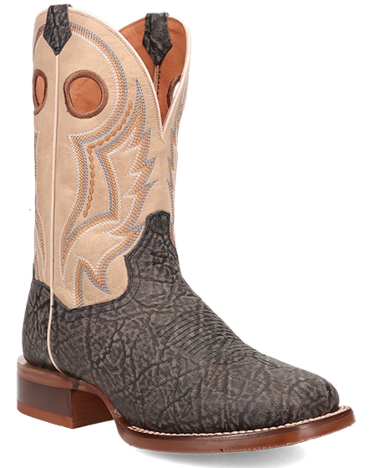 Dan Post Men's Elephant Print Western Boot Broad Square Toe Black 12 D ...
