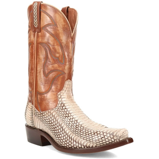 Dan Post Men's Exotic Cobra Western Boot Snip Toe Natural 8.5 D(M) US ...