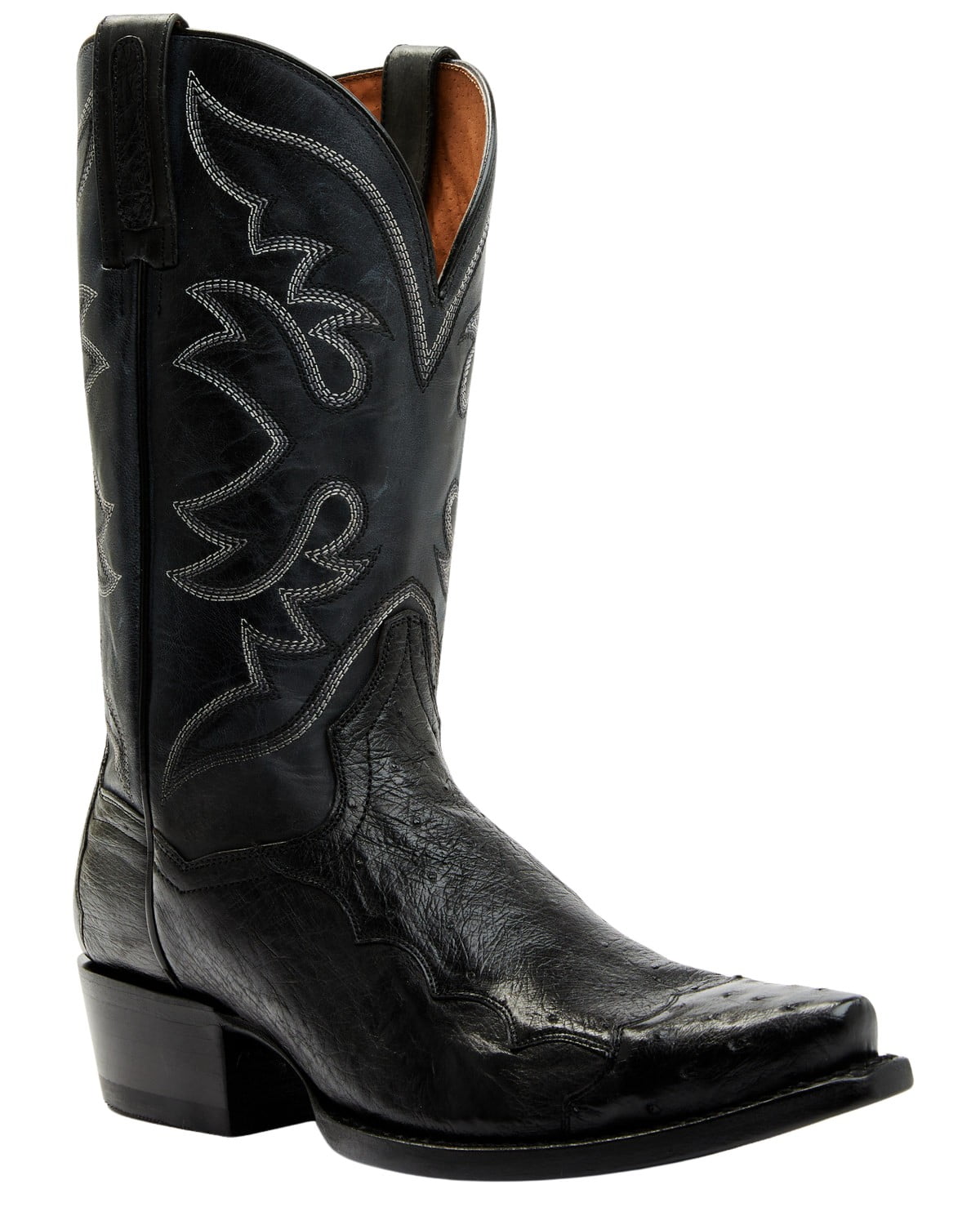 Dan Post Men's Exotic Ostrich Western Boot Snip Toe Black 8.5 D(M) US ...