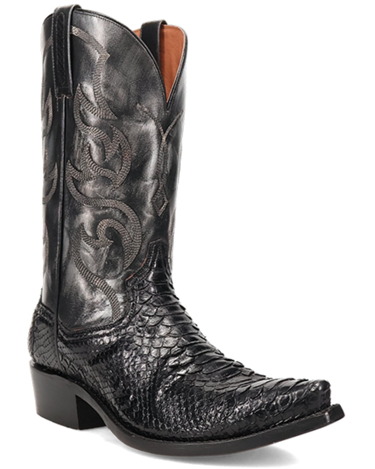 Dan Post Men's Exotic Python Western Boot Snip Toe Black 11 D(M) US ...