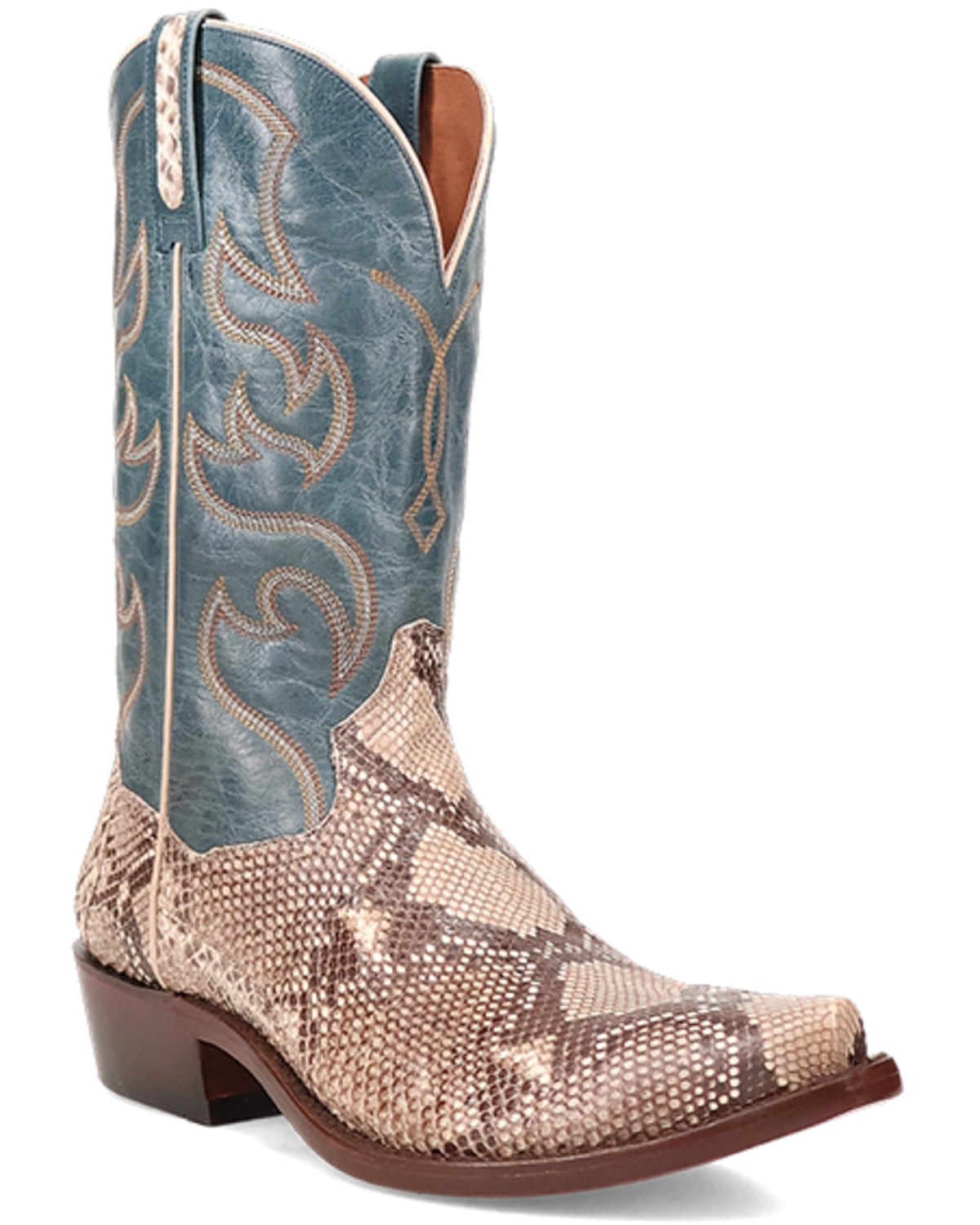 Dan Post Men's Exotic Python Western Boot Snip Toe Natural 10 D(M) US ...