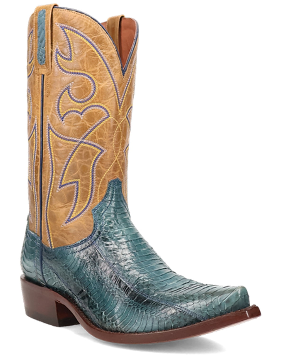 Dan Post Men's Exotic Snake Western Boot Snip Toe Blue 13 D(M) US ...