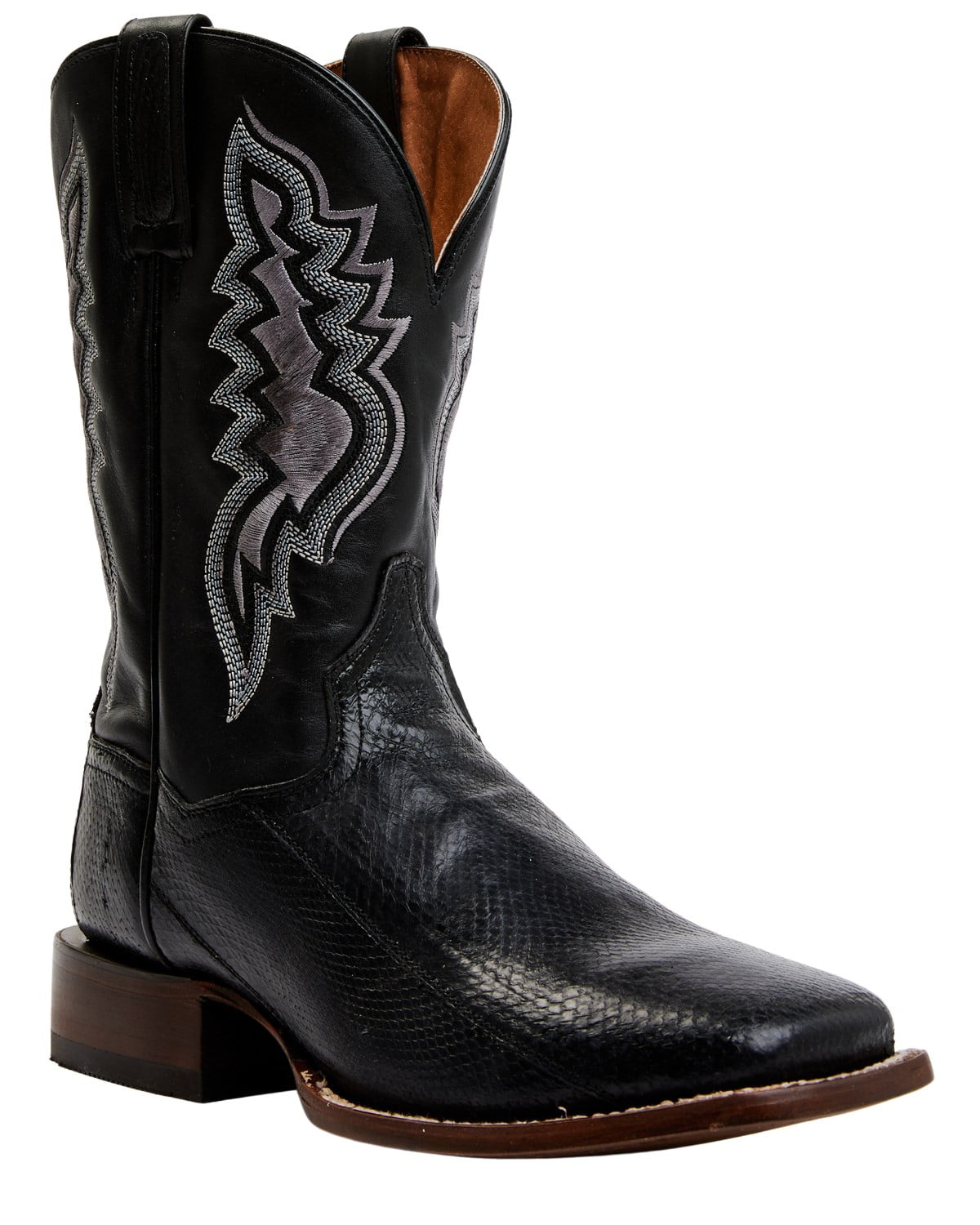 Dan Post Men's Exotic Water Snake Western Boot Broad Square Toe Black 9 ...