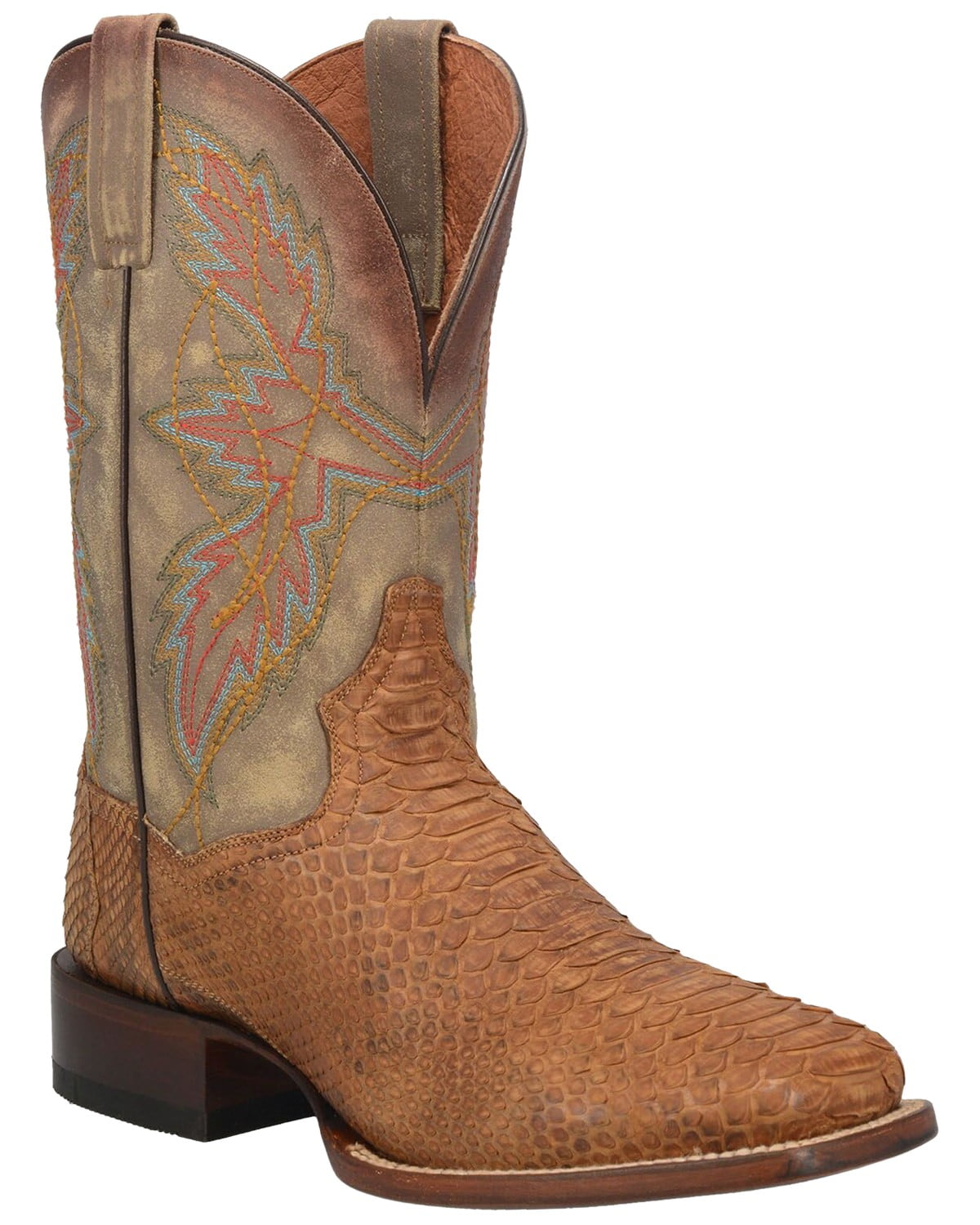 Dan Post Western Boots Mens Dry Gulch Python Leather Tan DP3996 - Walmart.com