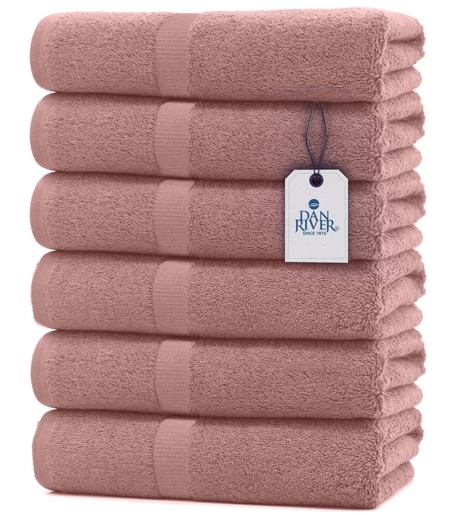 Dan River 100% Cotton Terry Bath Towel Pack of 6 Highly Absorbent ...