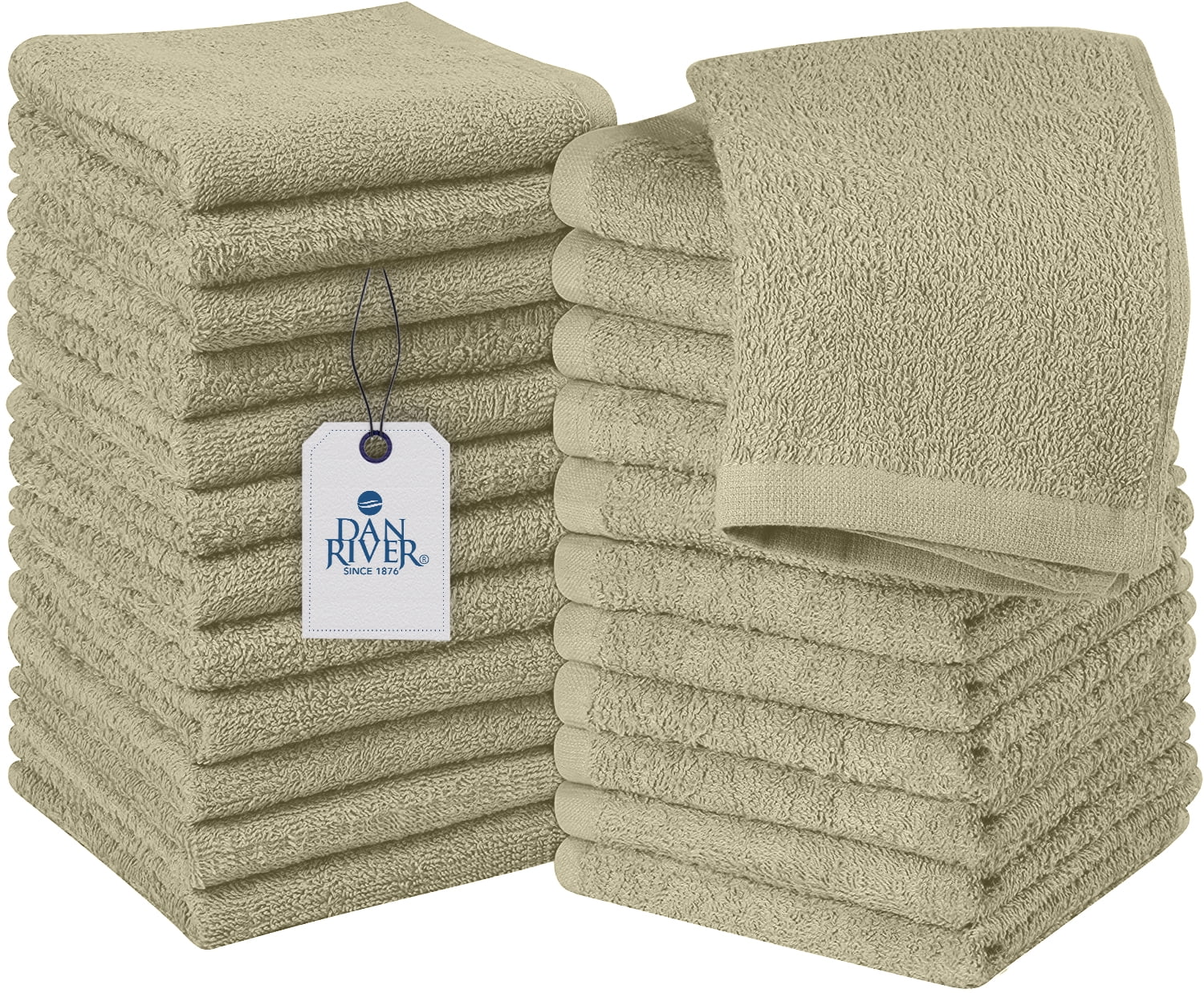 Dan River 100% Cotton Washcloths 24 Pack High-Quality Face and Body ...