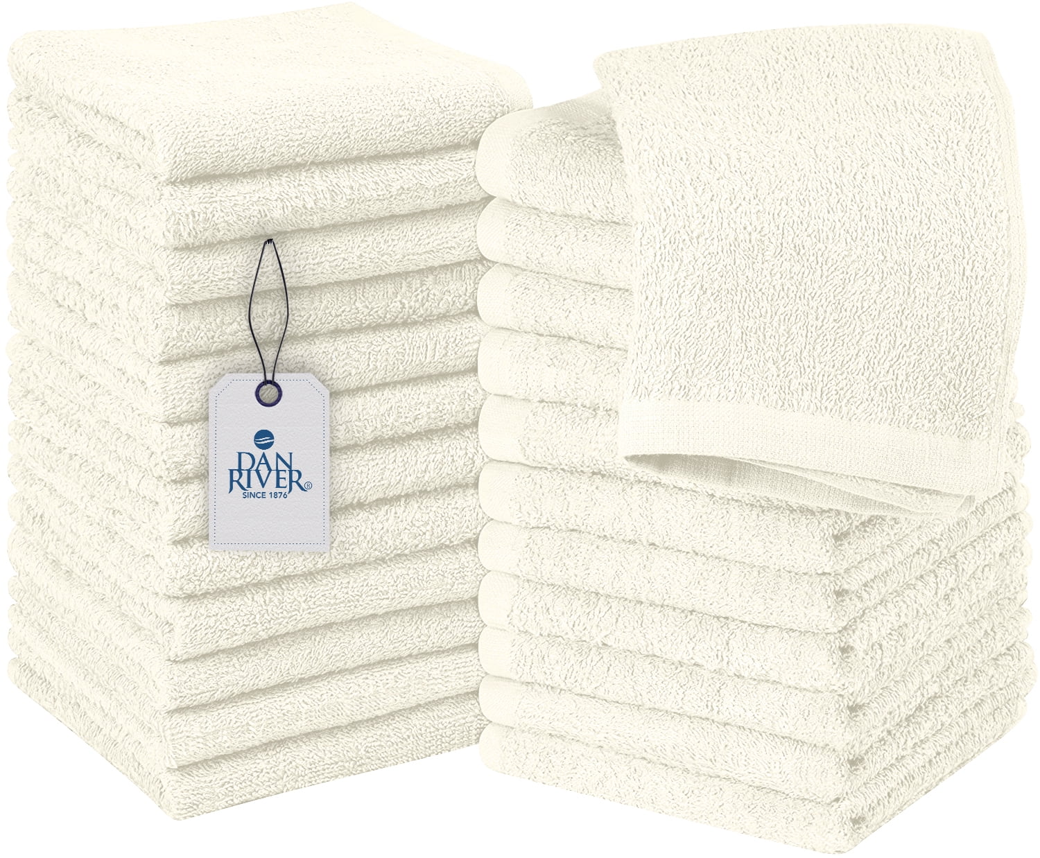 Dan River 100% Cotton Washcloths 24 Pack High-Quality Face and Body ...