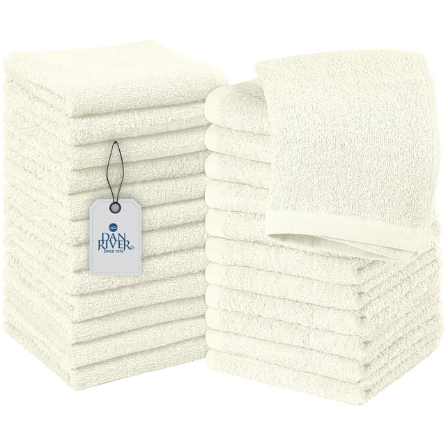 Dan River 100% Cotton Washcloths 24 Pack High-Quality Face and Body ...