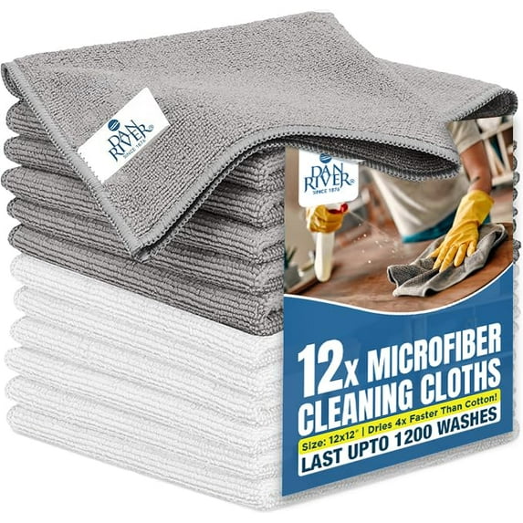 Dan River Microfiber Washcloth Pack of 12, 12x12 inches, highly ...