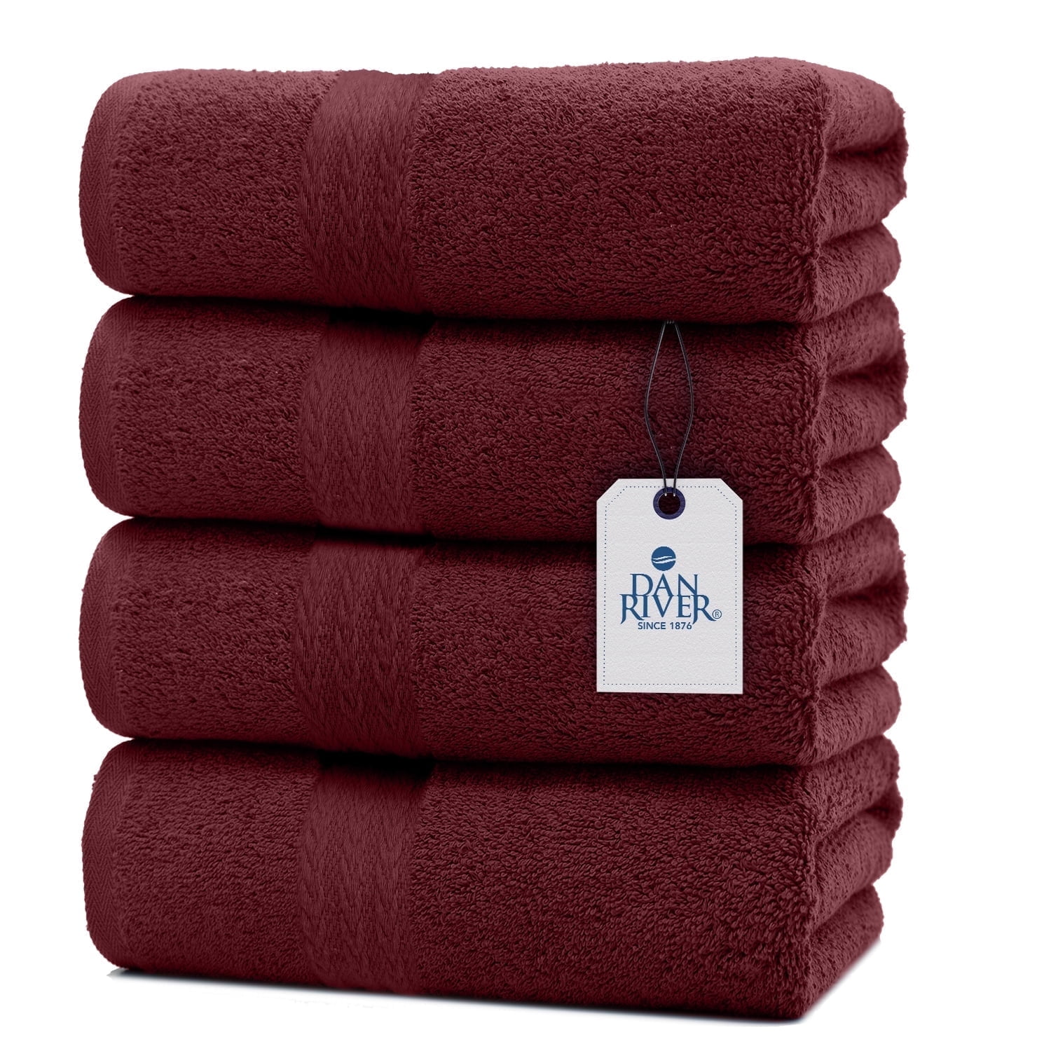 Dan River 27x54 In 100% Cotton Bath Towels Pack of 4 | 600 GSM Soft ...