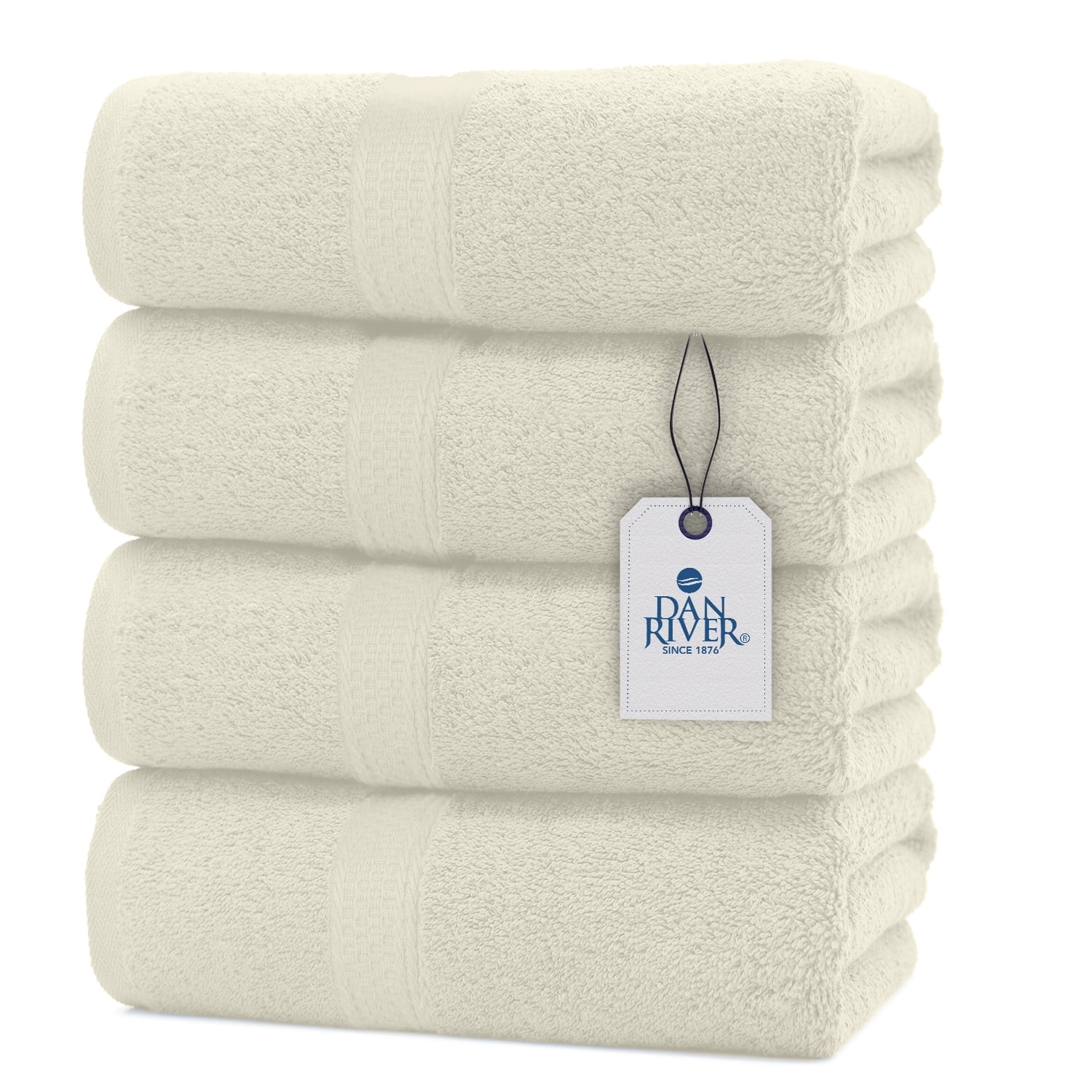 Dan River 100% Cotton Luxury Bath Towel Pack of 4 Ultra Soft Quick ...