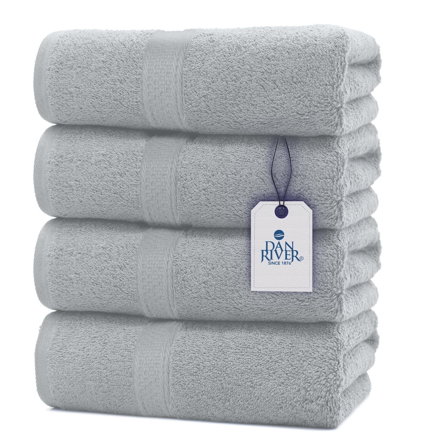 Dan River 100% Cotton Luxury Bath Towel Pack of 4 Ultra Soft Quick ...