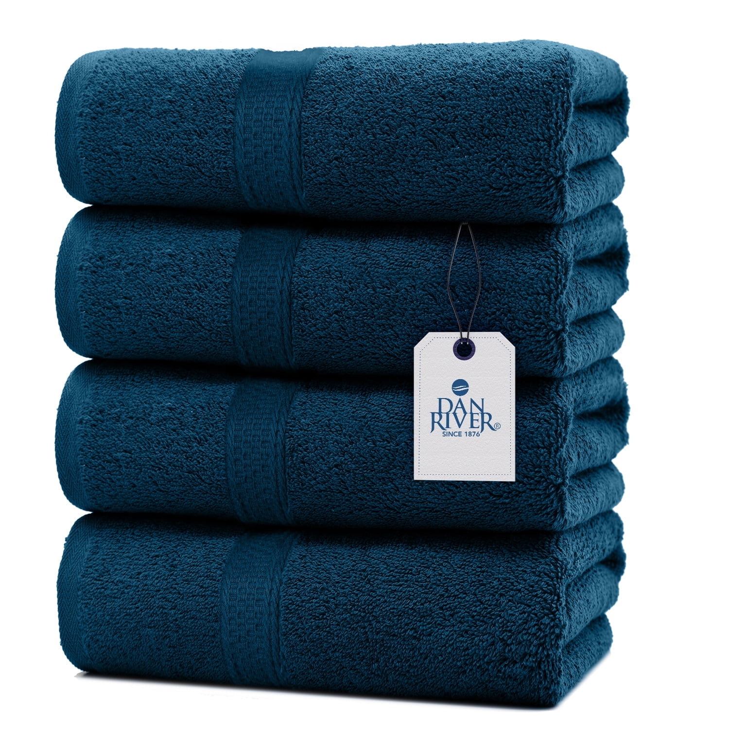 Dan River 100% Cotton Luxury Bath Towel Pack of 4 Ultra Soft Quick ...