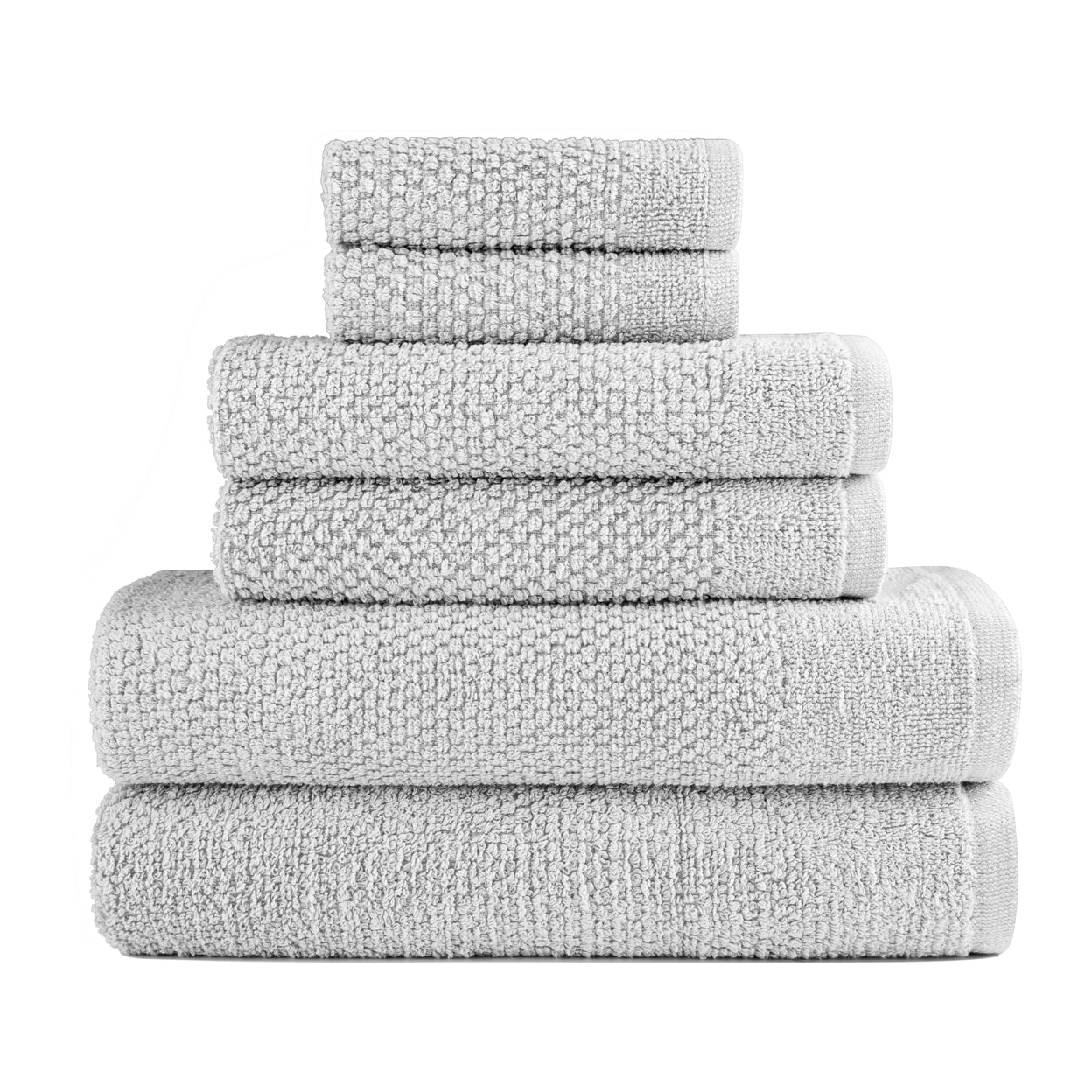 Dan River 6 Piece Popcorn Cotton Bath Towel Set - Walmart.com