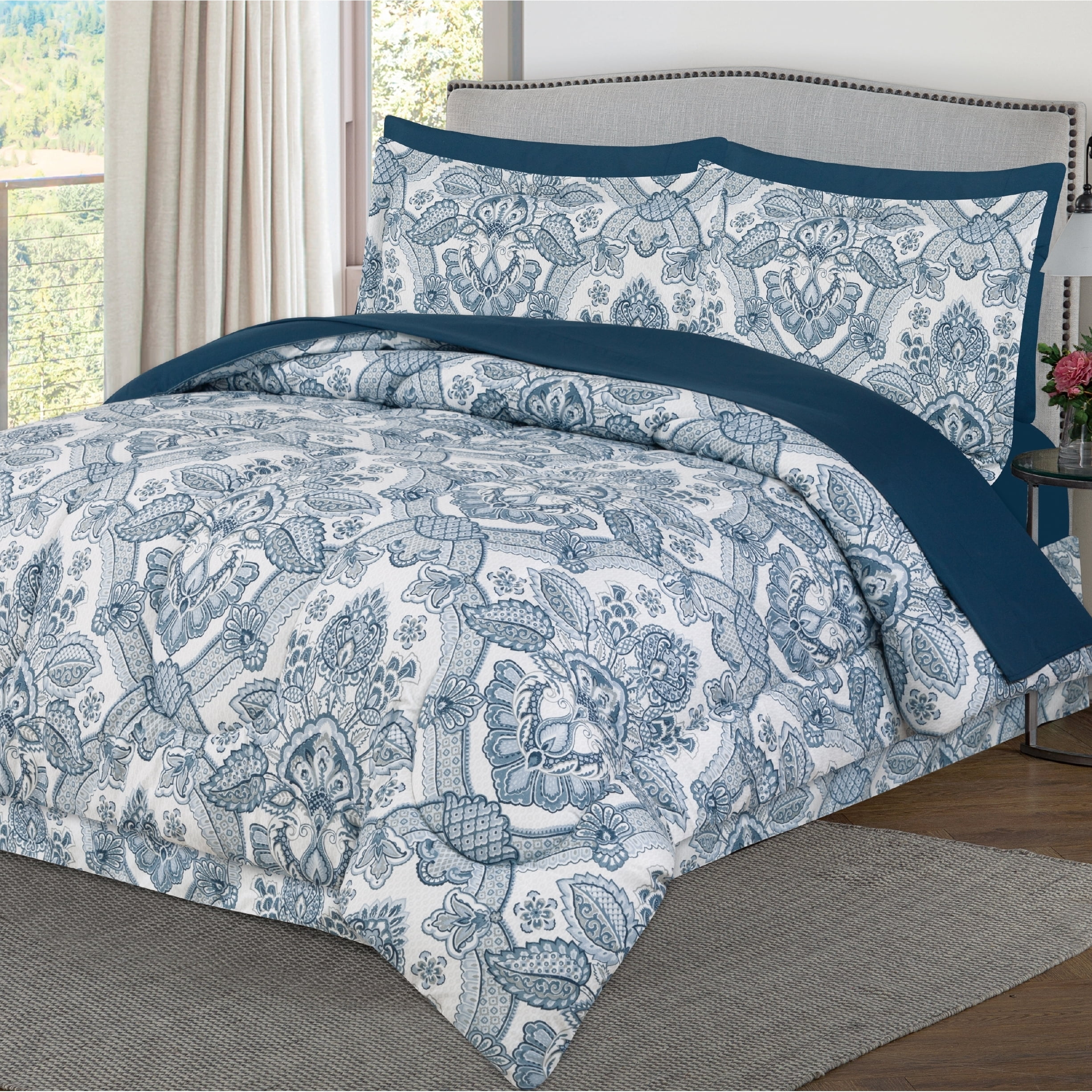 Dan River 8 Piece Reversible Bed in a bag comforter set - Walmart.com
