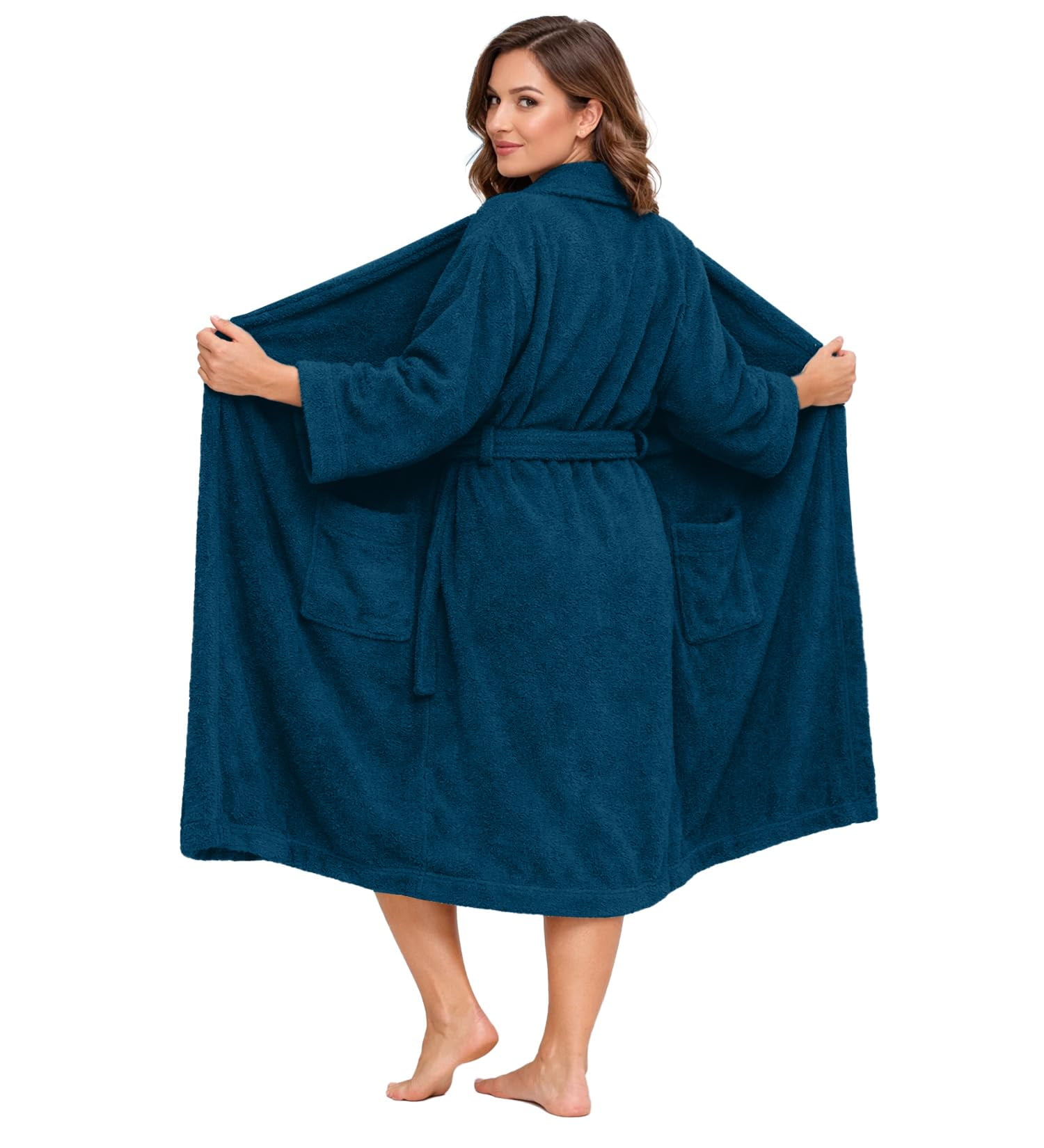 DAN RIVER Unisex Terry Cloth Robes, 100% Cotton Bathrobe for Home Spa ...