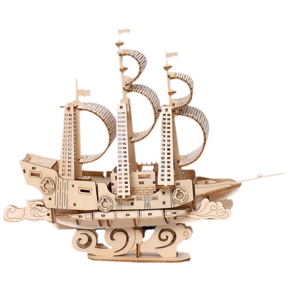 Dan Wooden Puzzle Ocean Sailboat Model 3D Sailing Ship Puzzle DIY ...
