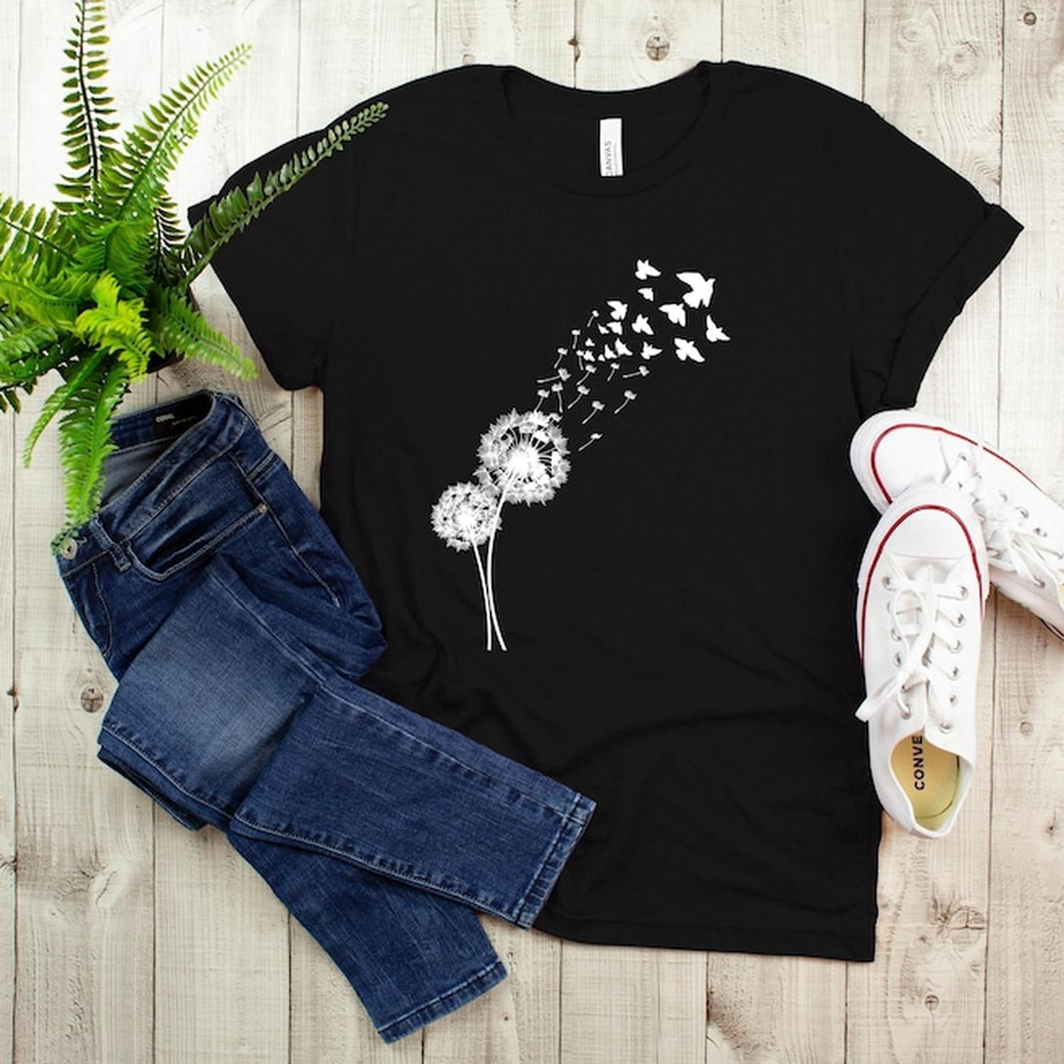 DanD1ELIon with Flying Bird T-S1Hirt Inspirational Wildflower T1EE ...