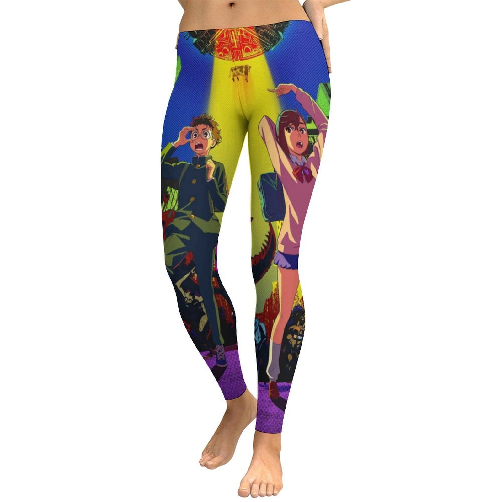 DanDaDan Poster Yoga Pants Women High Waisted Tummy Control Non See ...
