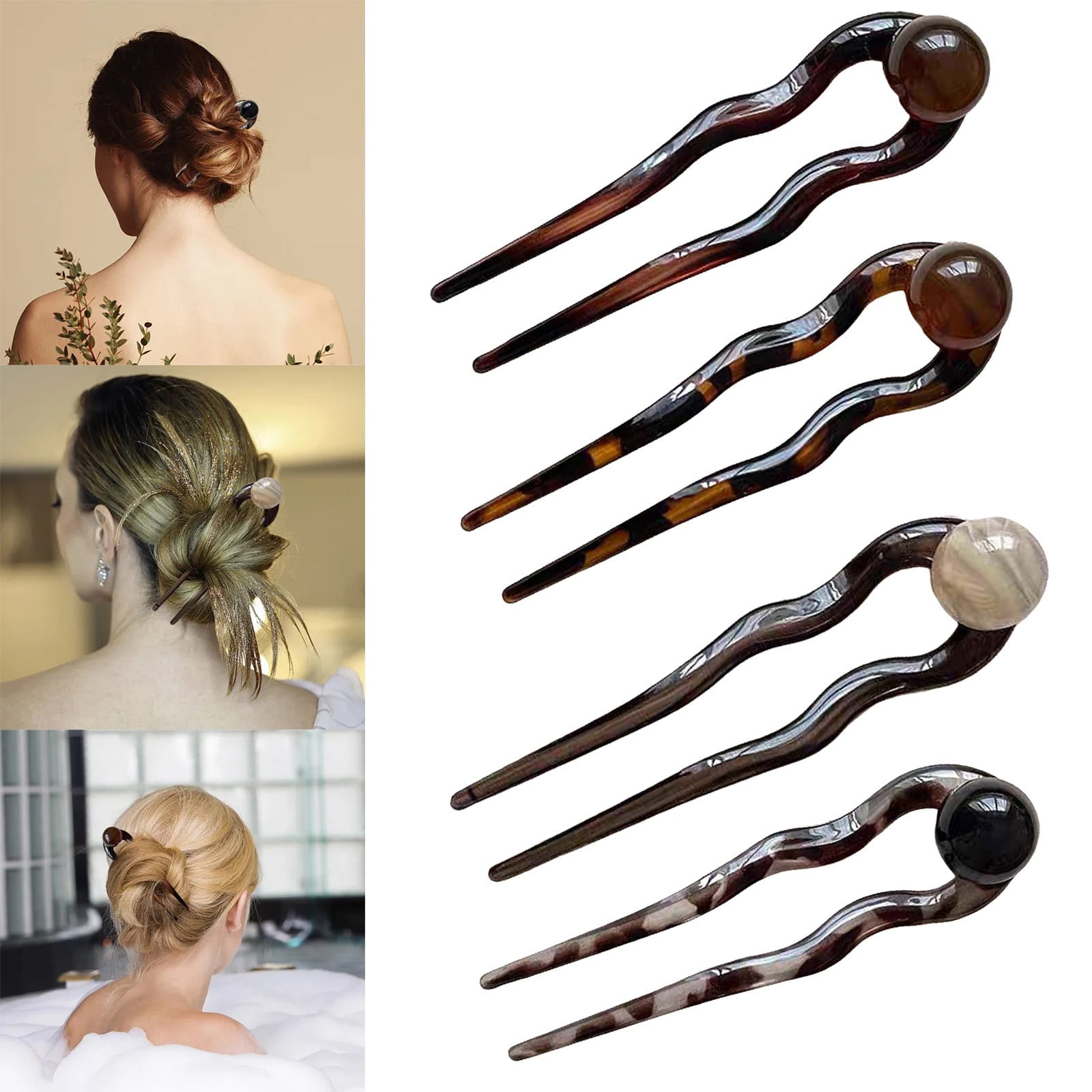 DanGing 4 Pcs Hair Clips, French U Shaped Hair Pins for Girls Women ...