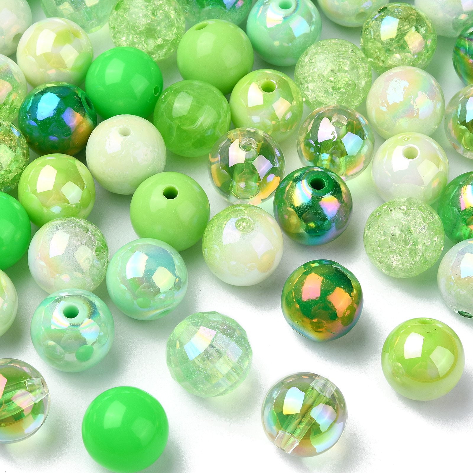 DanLingJewelry 100Pcs 16mm Green Round Bubblegum Beads Green St ...