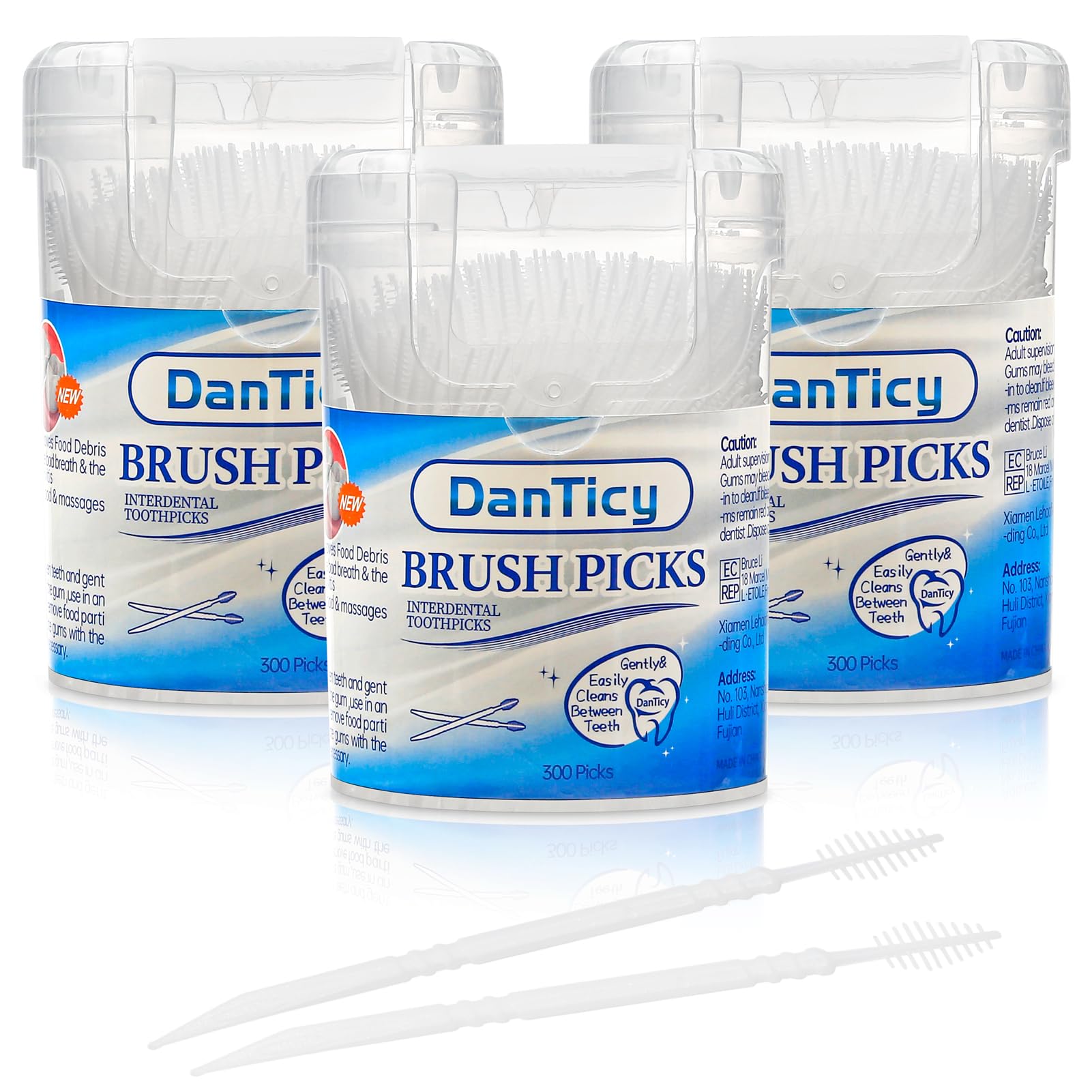 DanTicy Brushpicks Interdental Toothpicks,Soft Bristle Dental Floss ...
