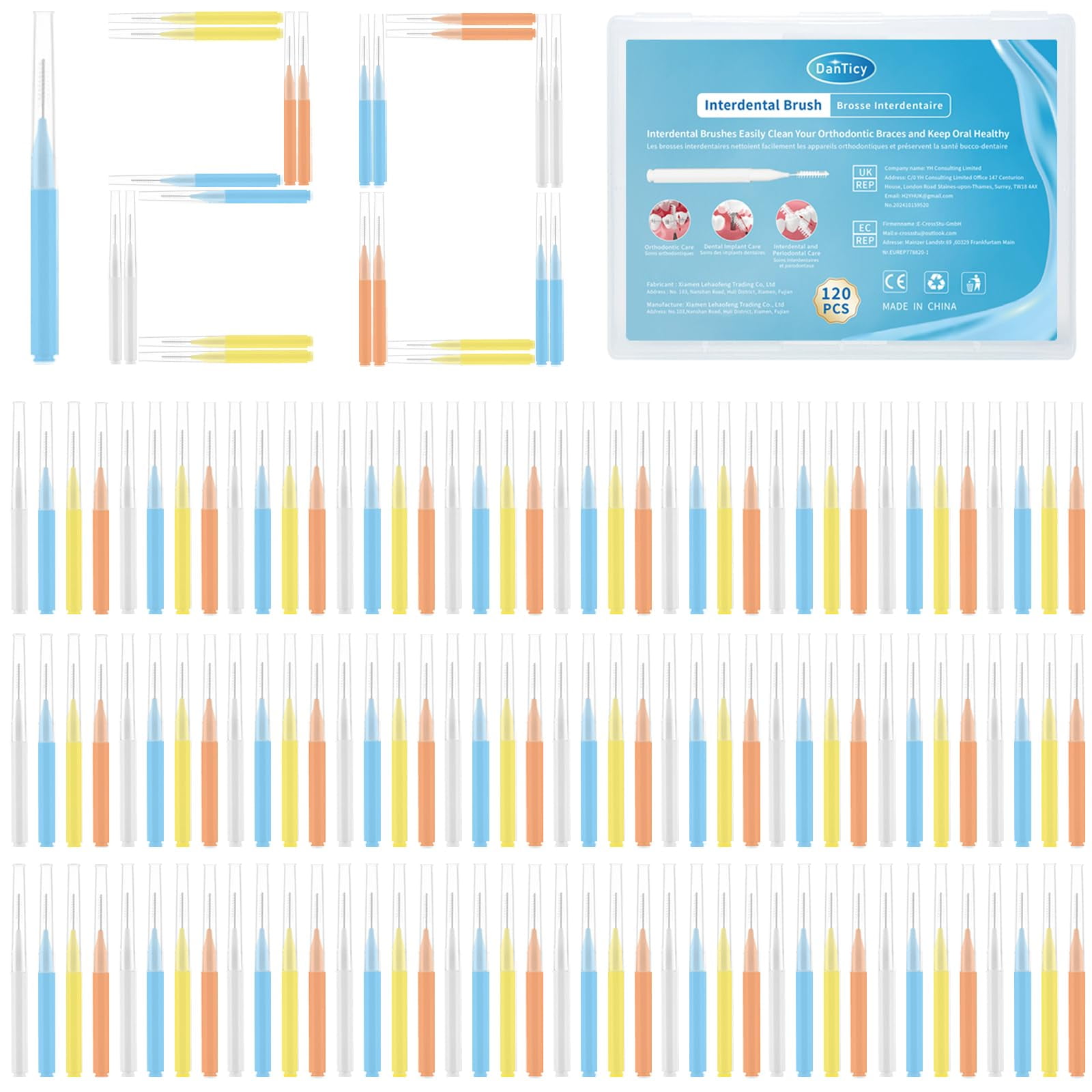 DanTicy Interdental Brushes for AIF9 Teeth Cleaning, Between Teeth ...