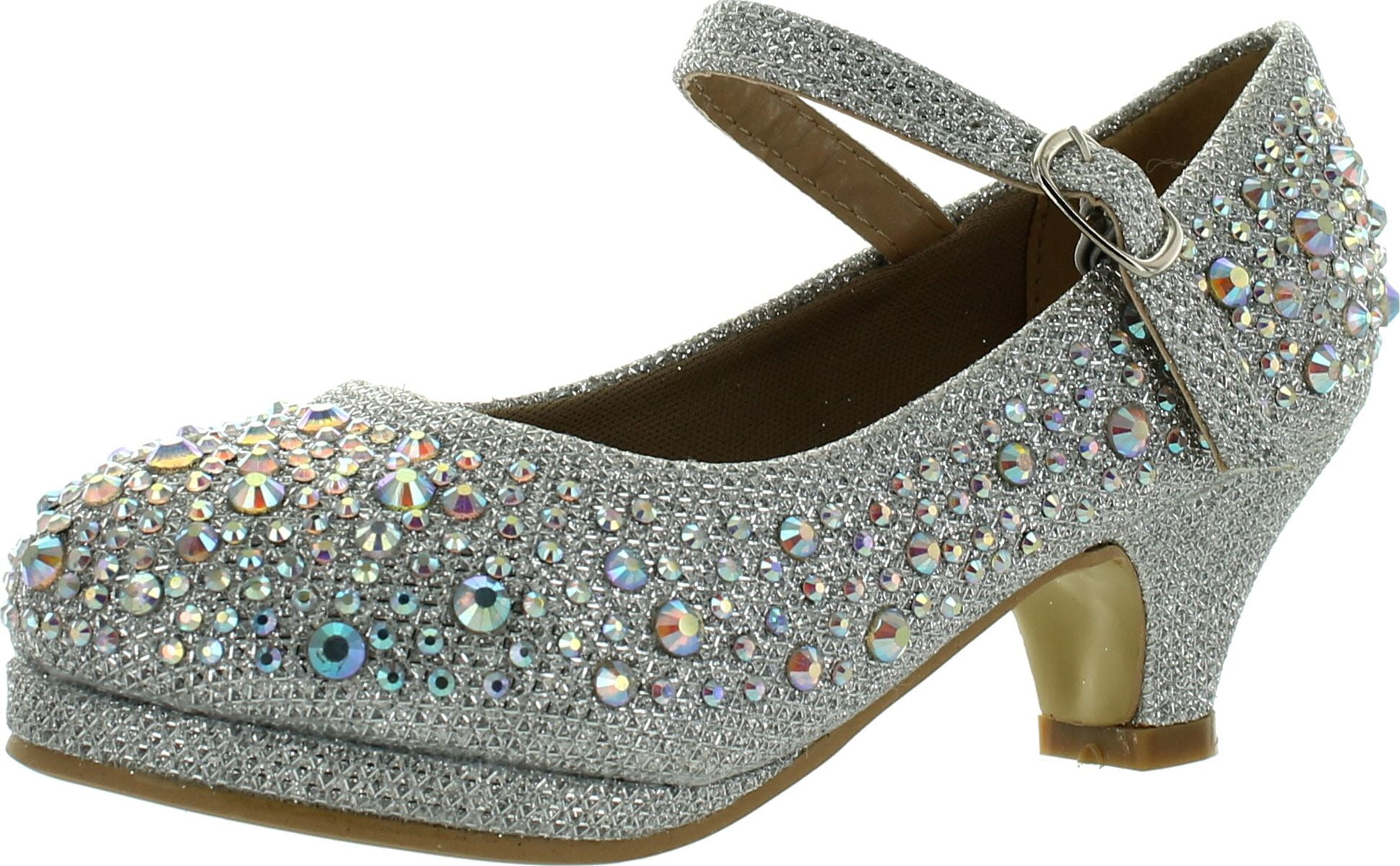Dana 58K Little Girls Rhinestone Heel Platform Dress - Walmart.com