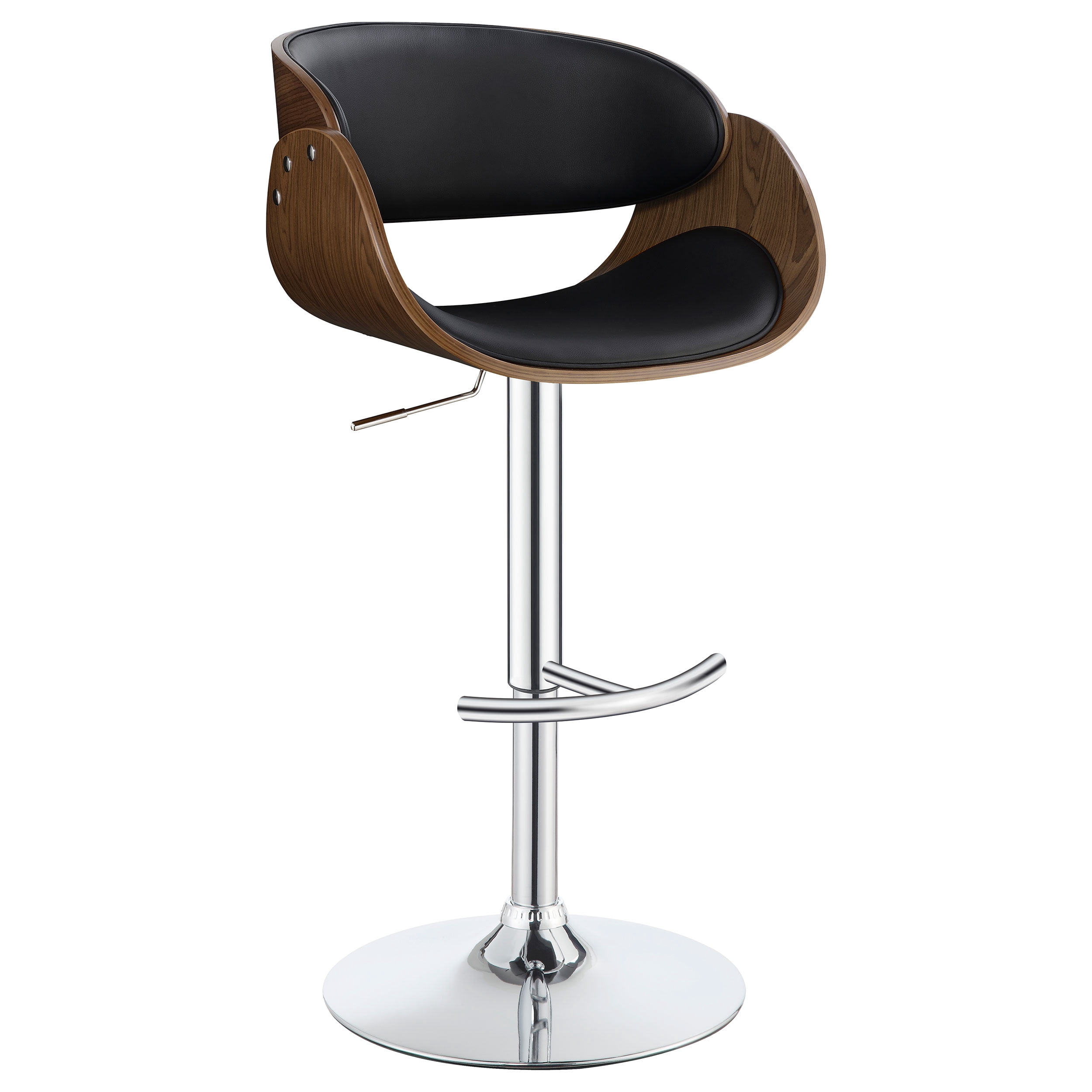 Dana Adjustable Bar Stool Black and Chrome - Walmart Business Supplies