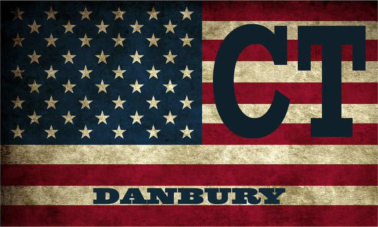 Danbury CT Connecticut Fairfield County Vintage US Flag Decal Bumper ...