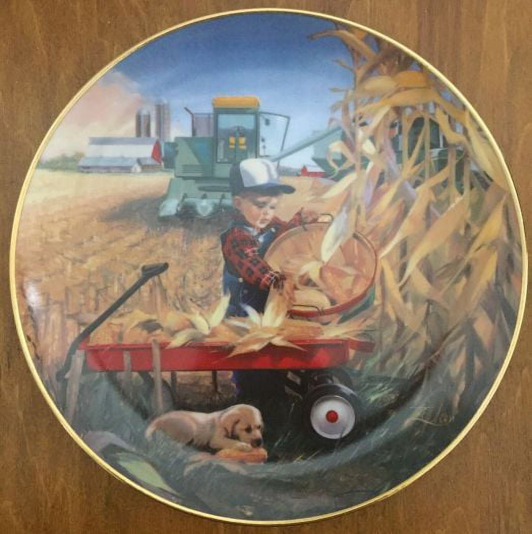 Danbury Mint Bumper Crop Plate Donald Zolan Collection Little Farmhands ...