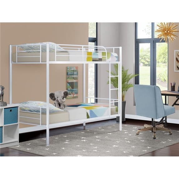 Danbury Twin Size Bunk Bed - Powder Coating White - Walmart.com