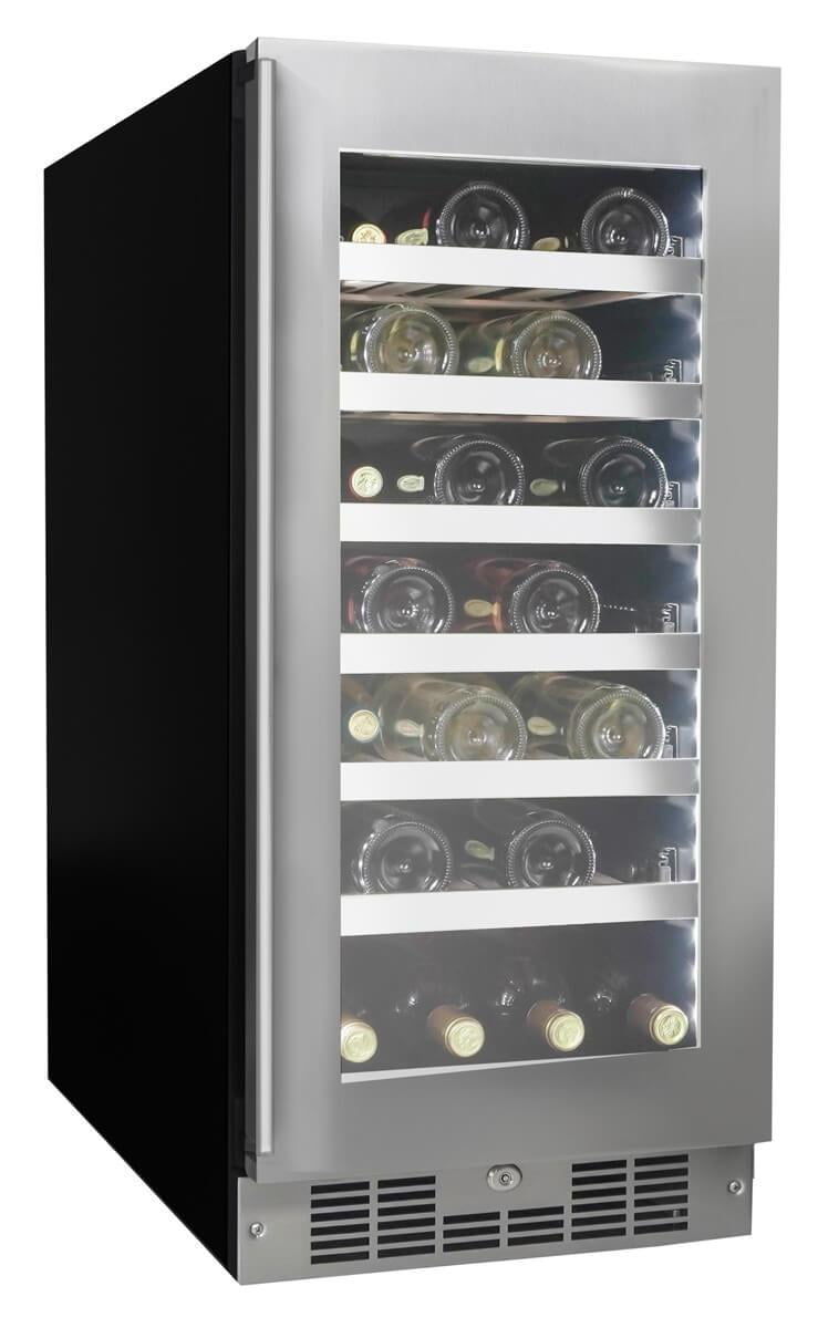 Danby Slim Wine Cellar with Glass Door, Stainless Steel Refrigerator ...