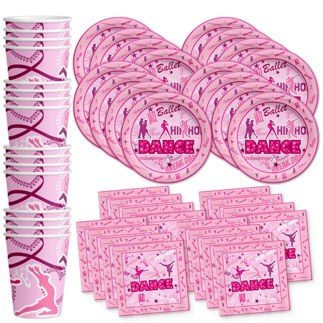 Dance Birthday Party Supplies Set Plates Napkins Cups Tableware Kit for ...