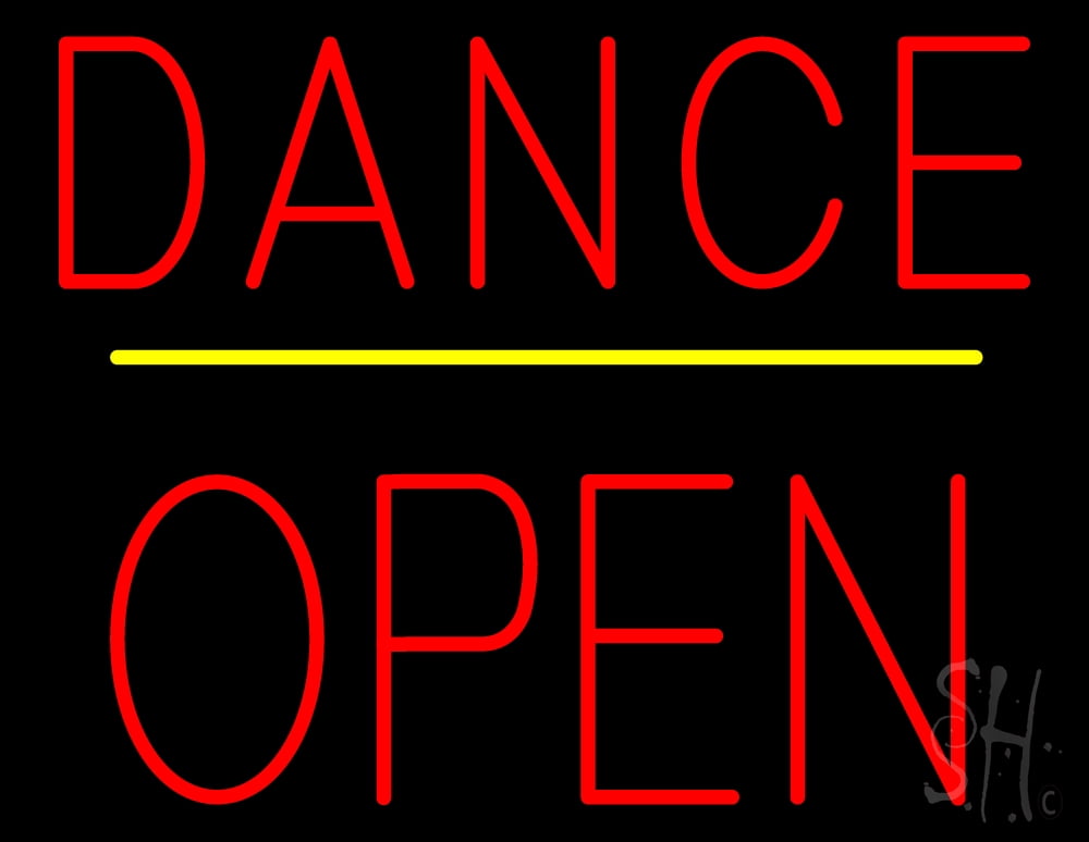 Dance Block Open Yellow Line LED Neon Sign 24" Tall x 31" Wide - inches ...