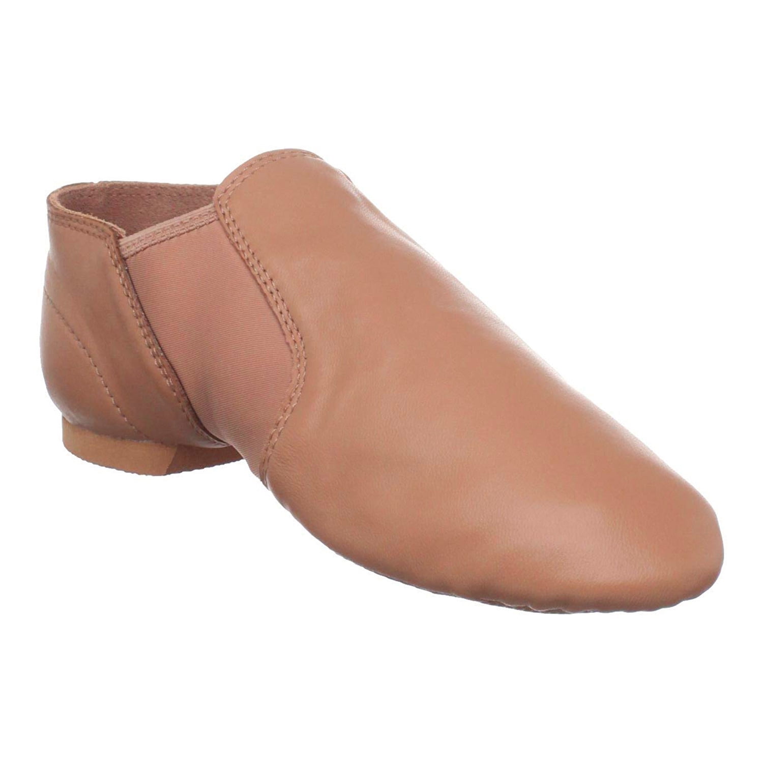Dance Class Gloria Suntan Slip On Leather and Spandex Jazz Boot for ...