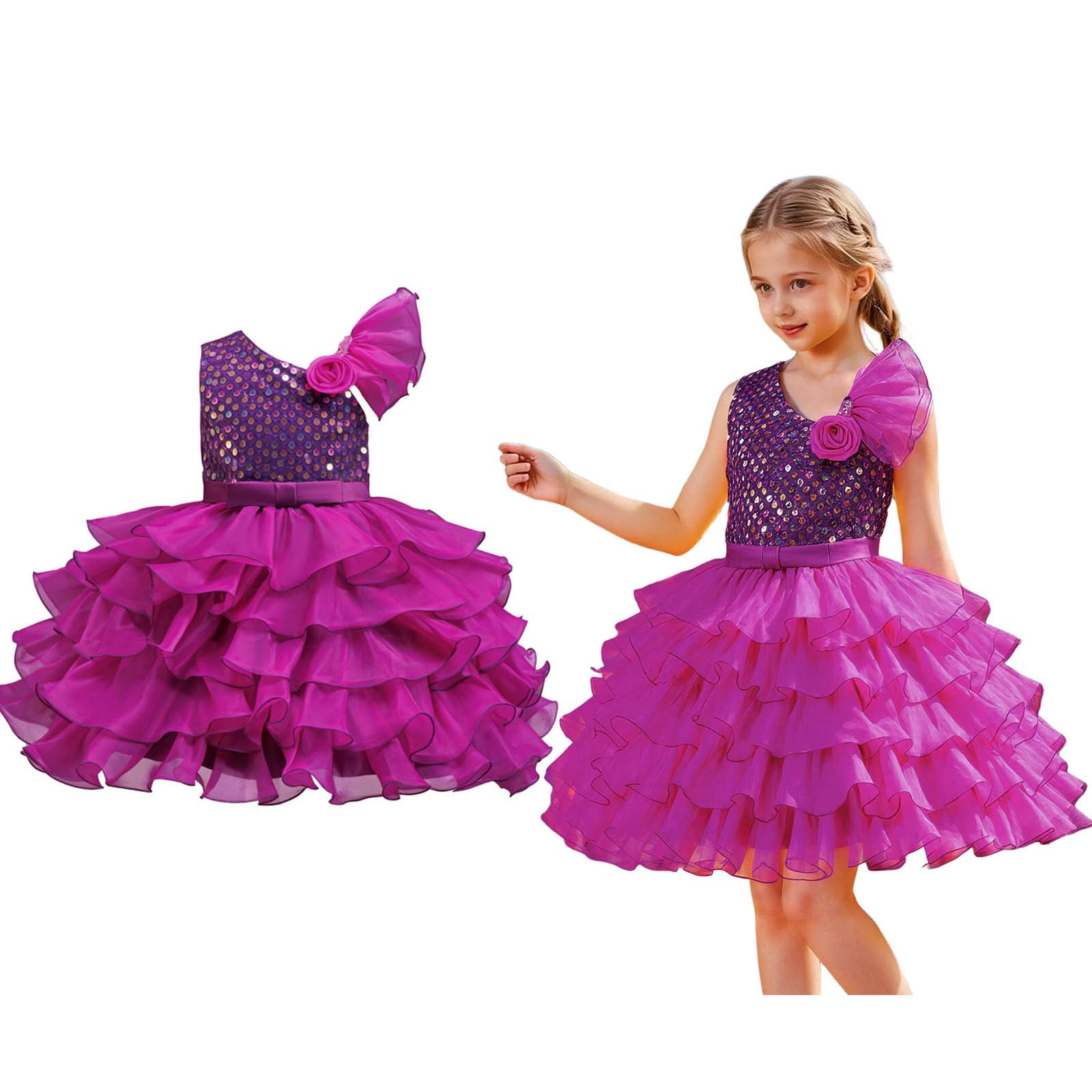 Dance for Girls Purple Sequin Dress Tulle Dance Dresses Dance Hop Dance ...