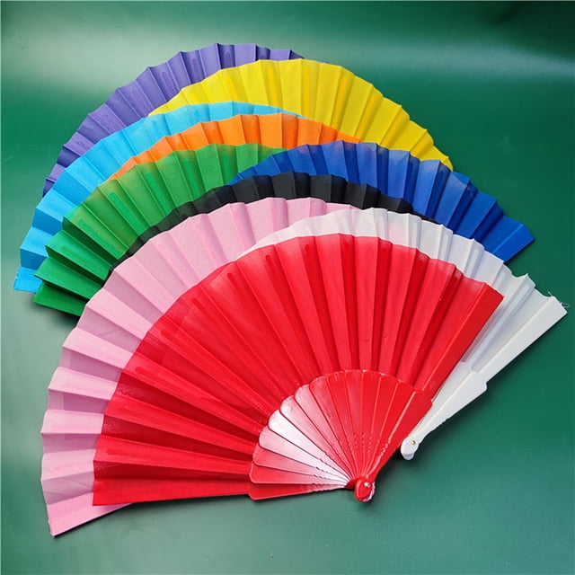 Dance Fan Summer Decorative Plastic Frame Portable Handheld Folding ...