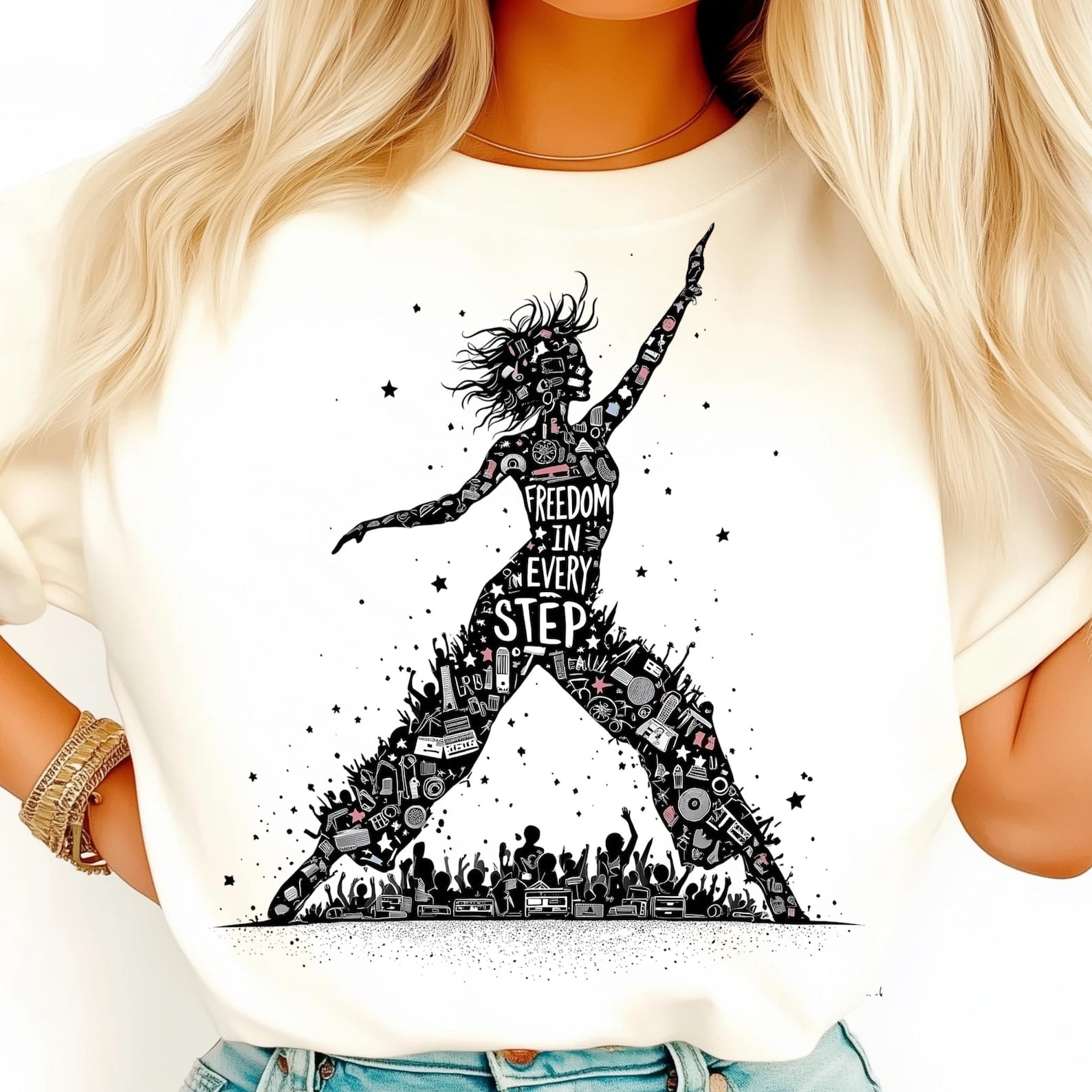 Dance Freedom Art Shirt, Musical Silhouette Shirt, Inspirational Dance ...