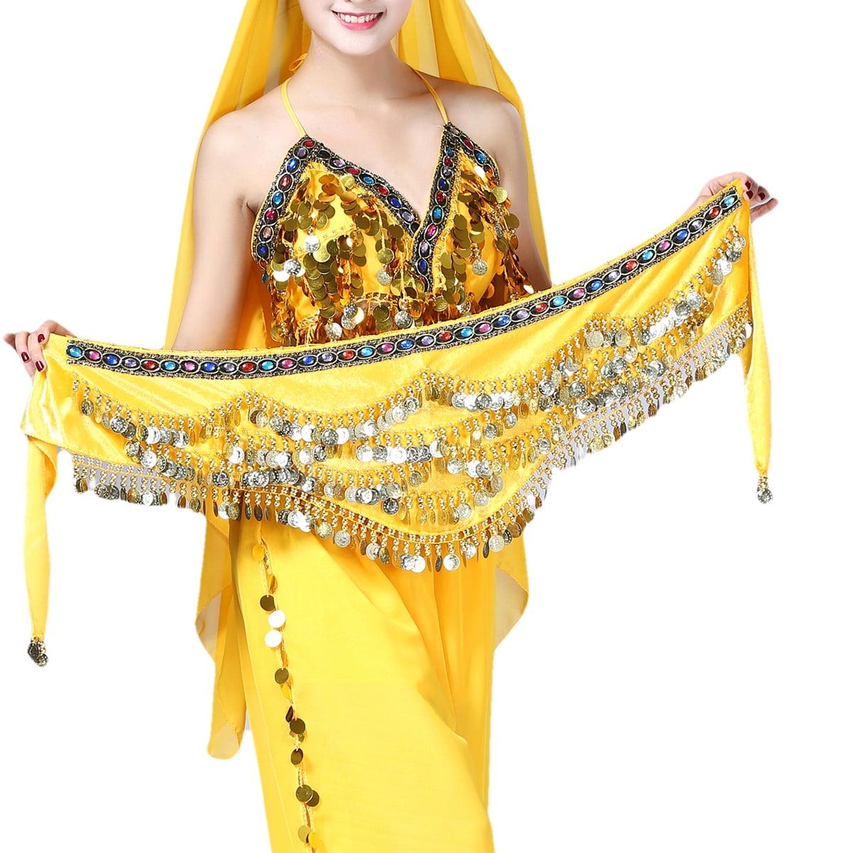 Dance Hip Scarf Scarves Belt Wrap Sash Gold Coins Egyptian Cabaret ...