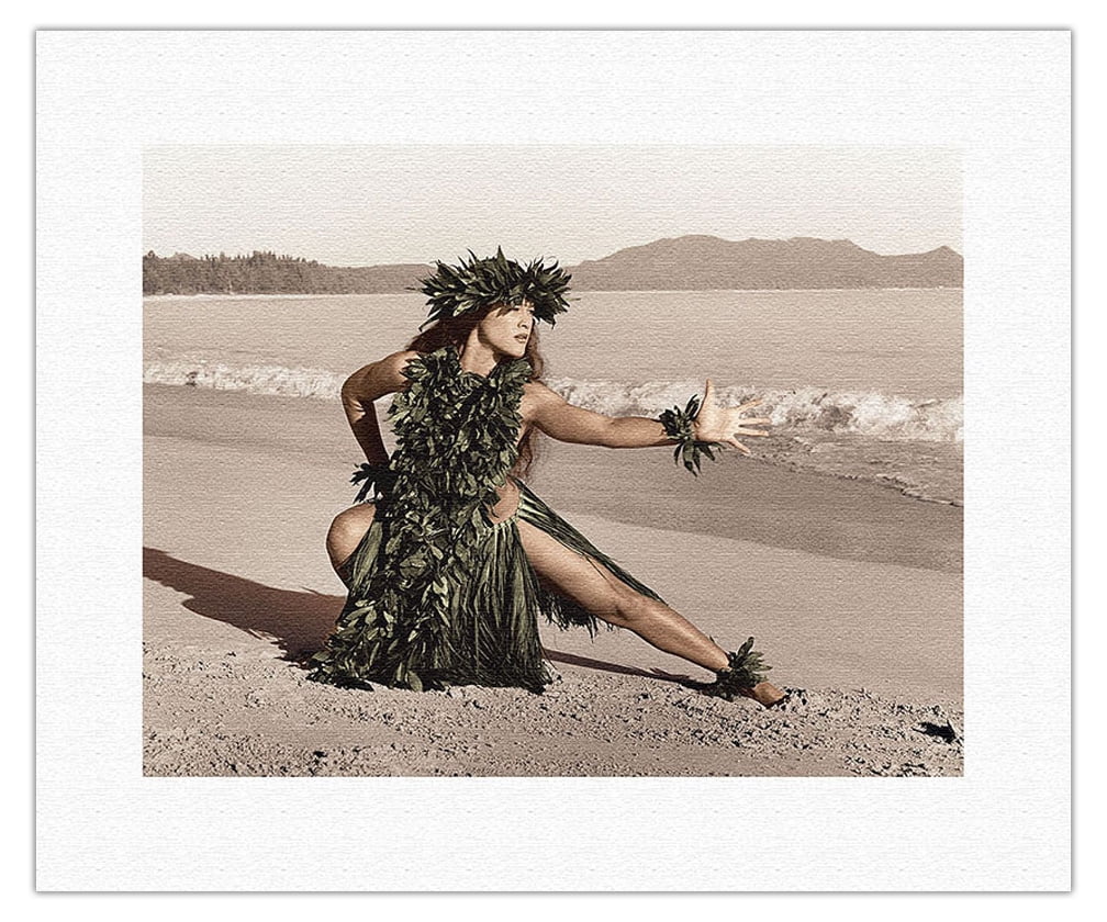 Dance of the Honu (Turtle) - Hawaiian Hula Dancer - Vintage Hand ...