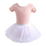 Dance Leotard for Girls Ballerina Jazz Dance Performance Short Sleeve ...