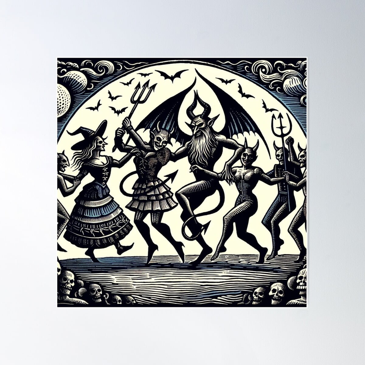 Dance Macabre Poster Wall Art, Modern Wall Decor For Living Room ...