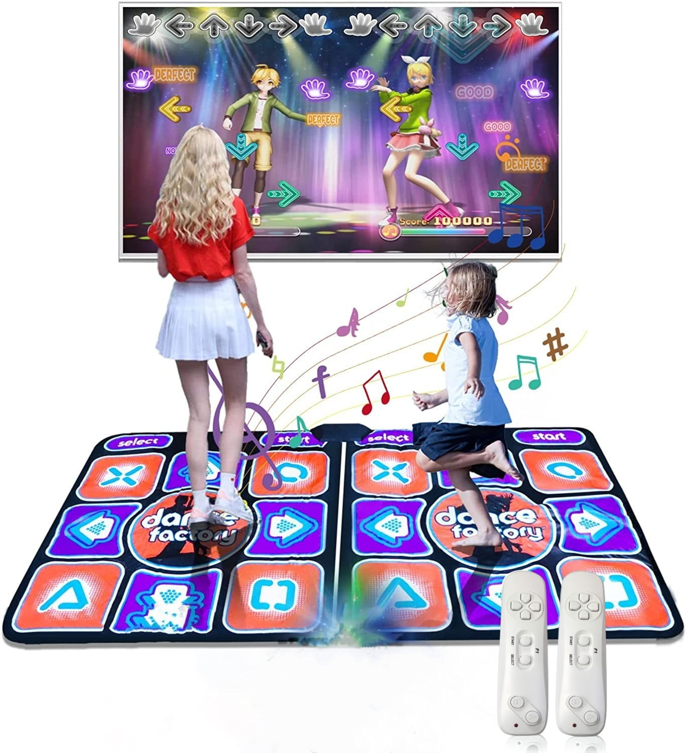 Dance Mat for Adults & Kids, 1 or 2-Player Multi-Function Classic ...