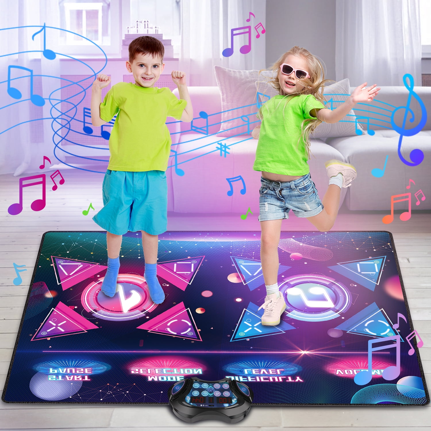 Hot Bee LED Scoreboard Dual Dance Mat for Kids, 8-Buttons 12 Modes ...