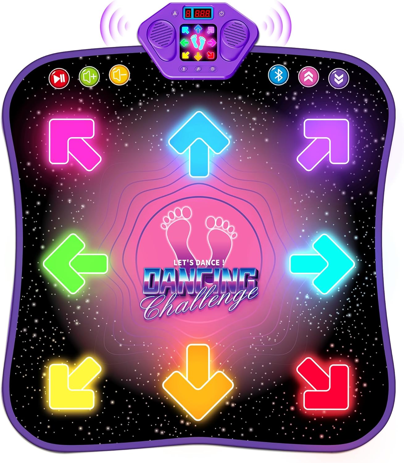 Dance Mat Toys for 3-12 Year Old Kids, Electronic Dance Pad with Light-up 6-Button Wireless ...